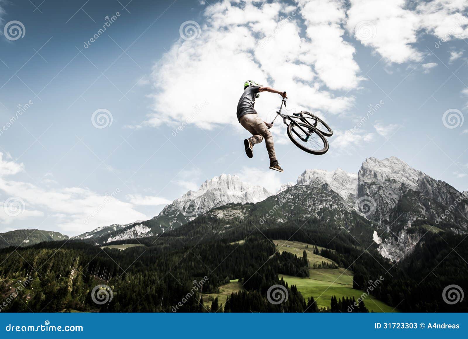 Biker jumps a high stunt stock image. Image of danger - 31723303