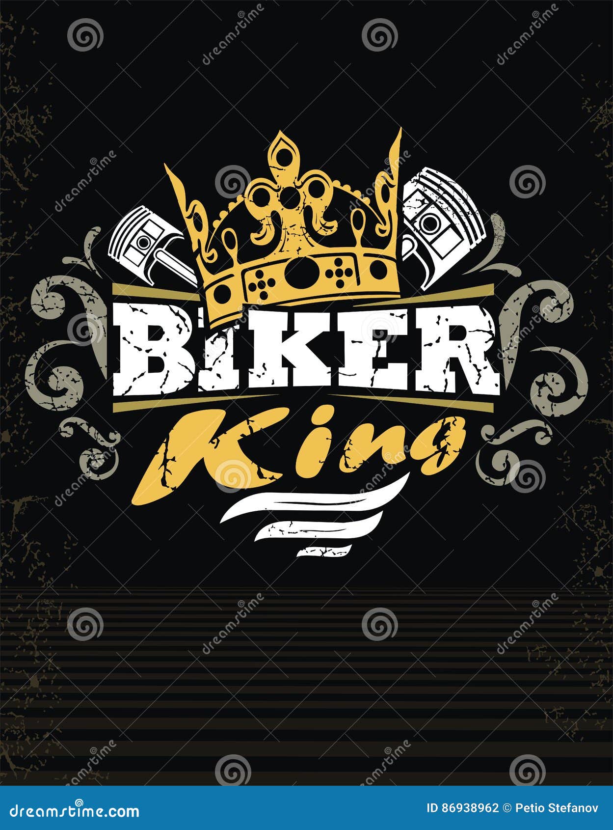 Biker King stock vector. Illustration of print, front - 86938962