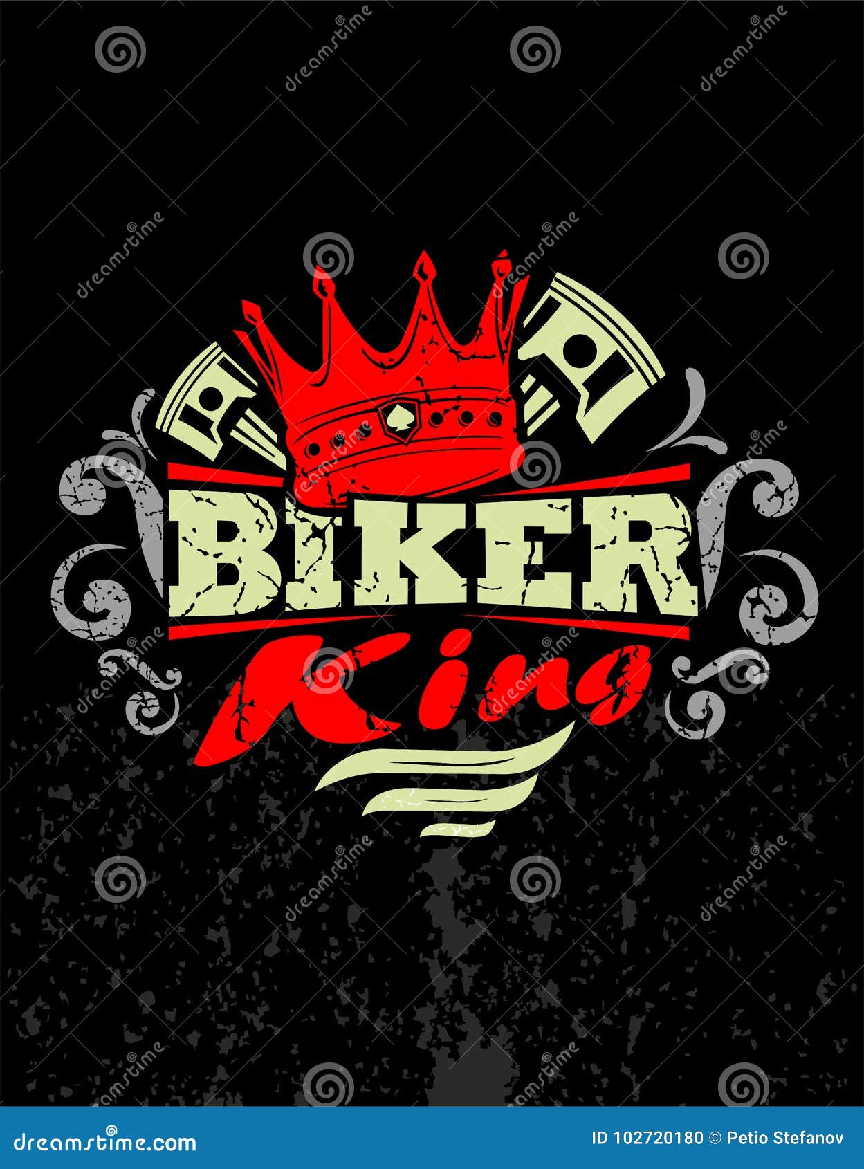 Biker king stock vector. Illustration of motorcycle - 102720180