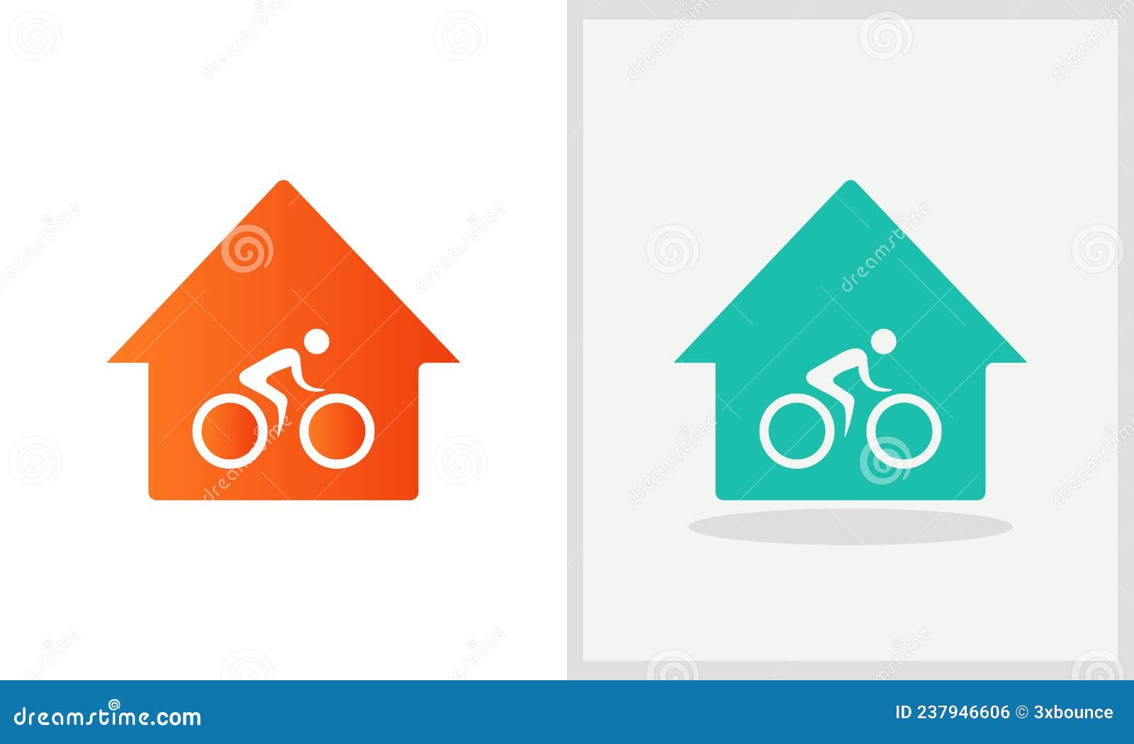 Biker Logo Design. House Logo With Cycle Concept Vector. Cycle Man And ...