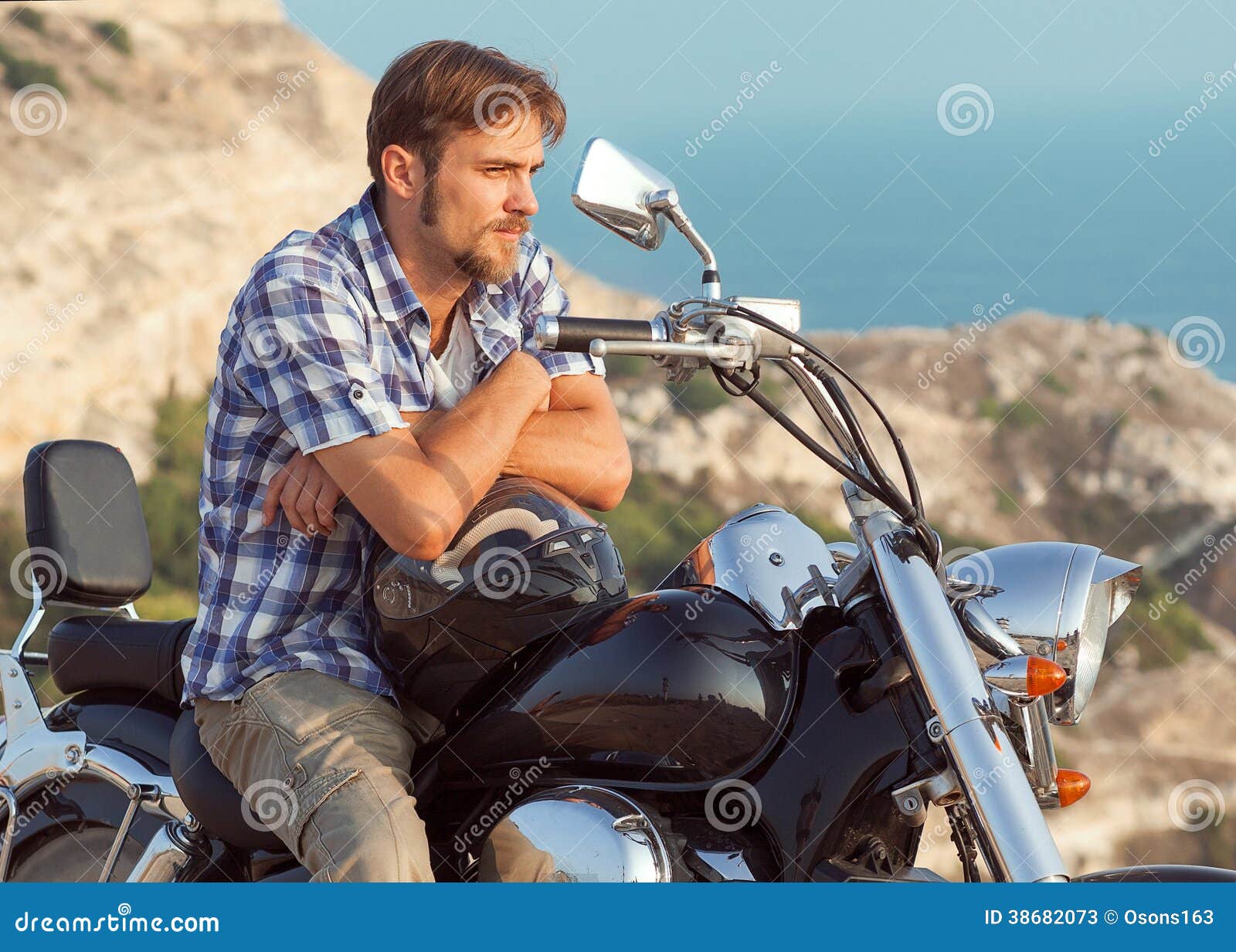 Biker man stock image. Image of journey, fashion, street - 38682073