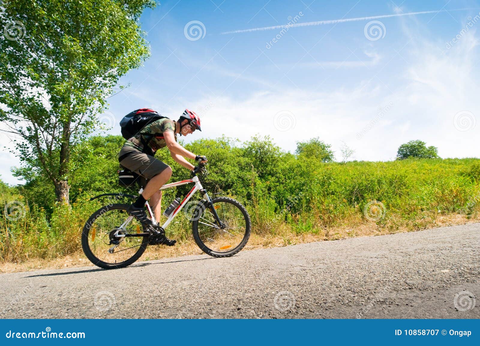 Biker in motion stock image. Image of cyclist, healthy - 10858707