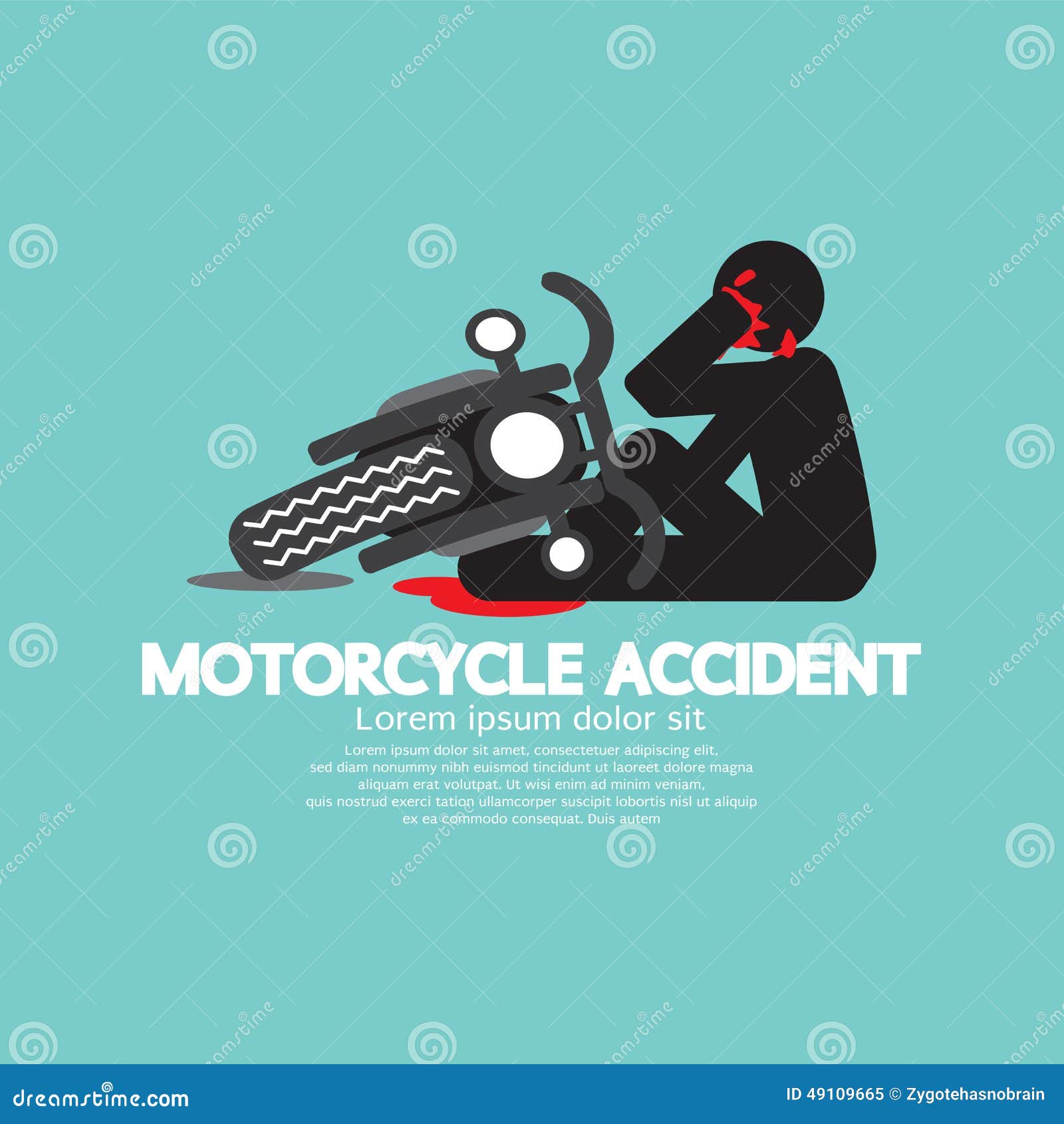 Biker with Motorcycle Have in an Accident Stock Vector - Illustration ...