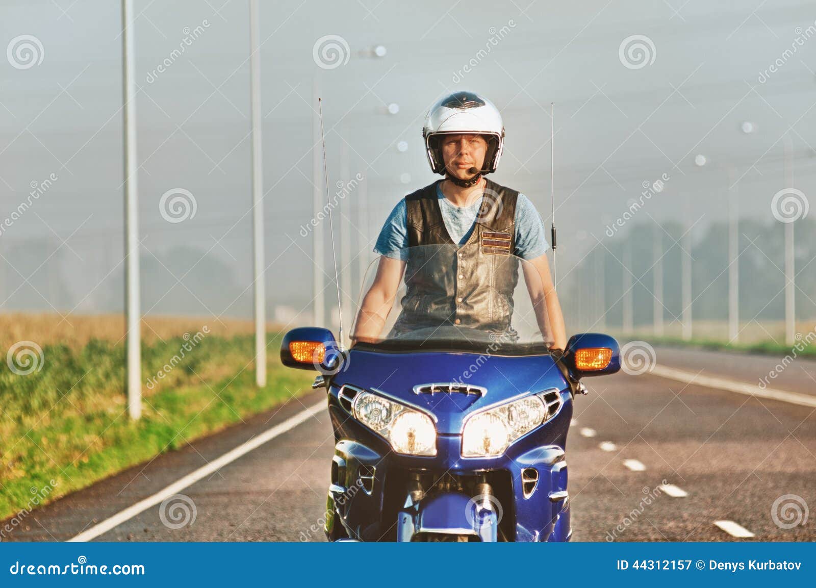 Biker on a motorcycle stock image. Image of city, motorcyclist - 44312157