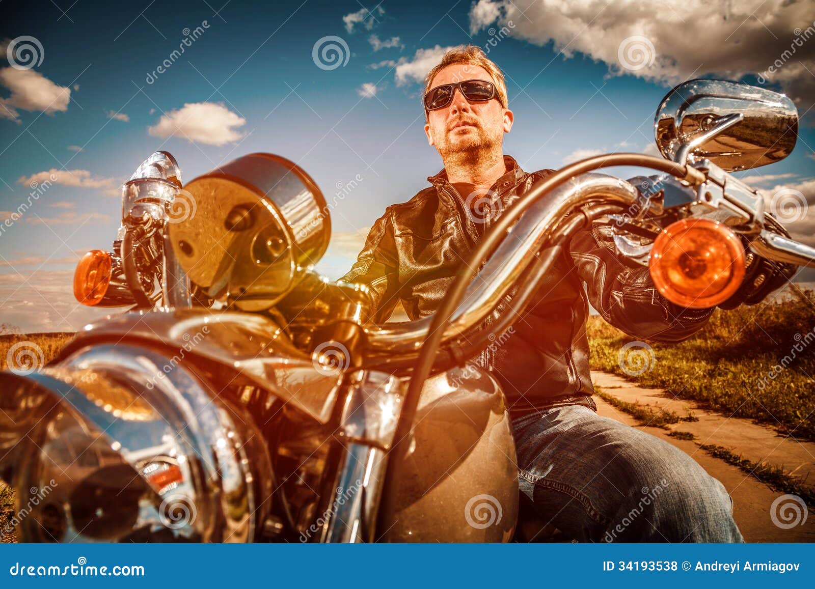 Biker on a motorcycle stock photo. Image of journey, motorcycle - 34193538