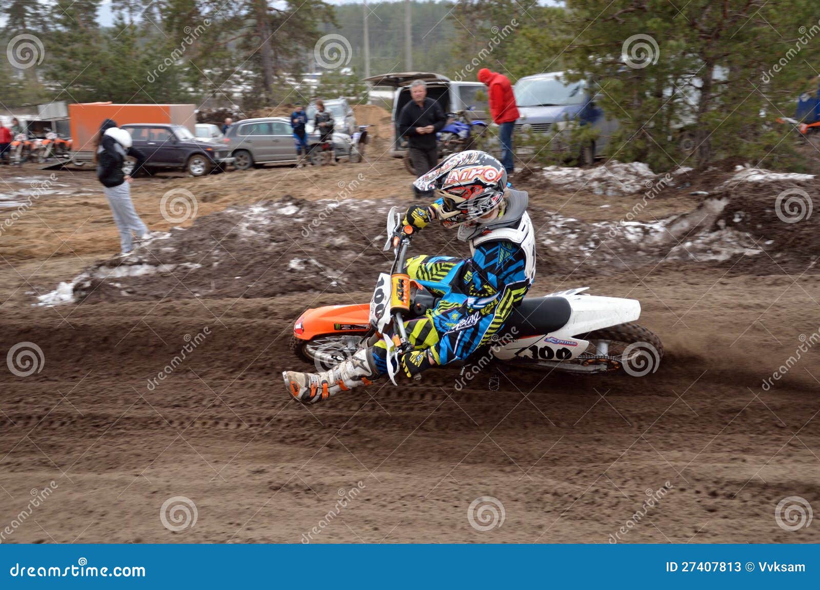 Biker Performs a Left Turn on Deep Sandy Ruts Editorial Stock Photo ...