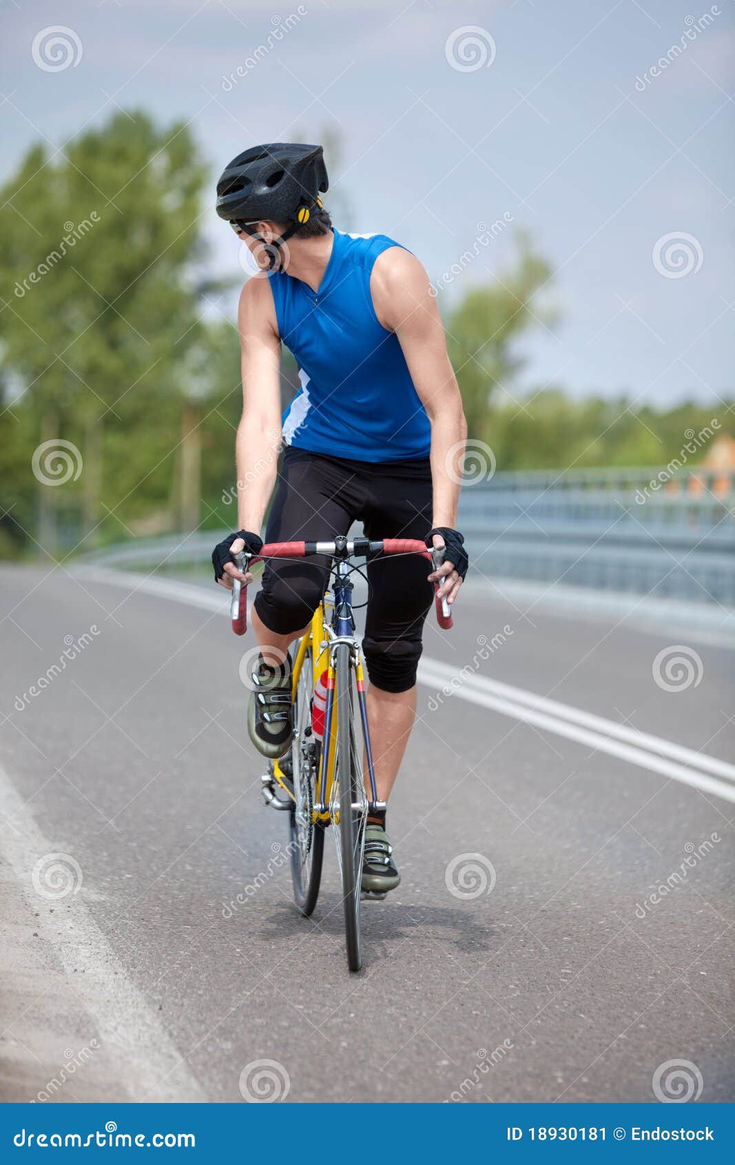 Biker Race Bike Looking Behind Stock Image - Image of competitor, bike ...