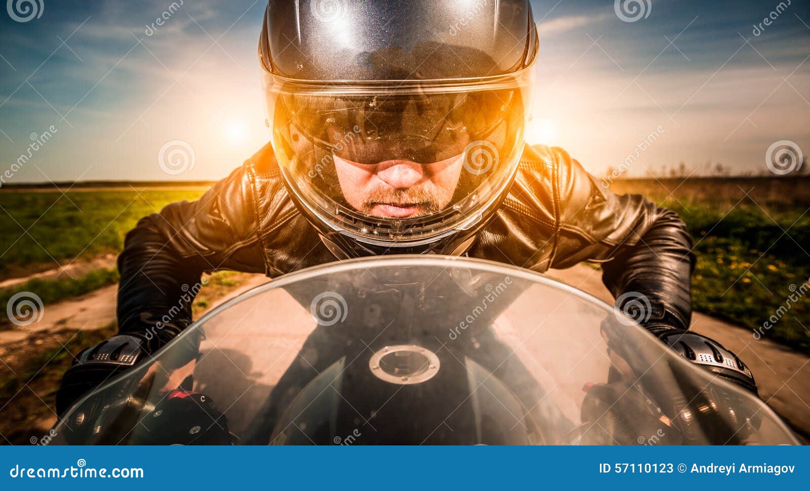 Biker racing on the road stock image. Image of biker - 57110123