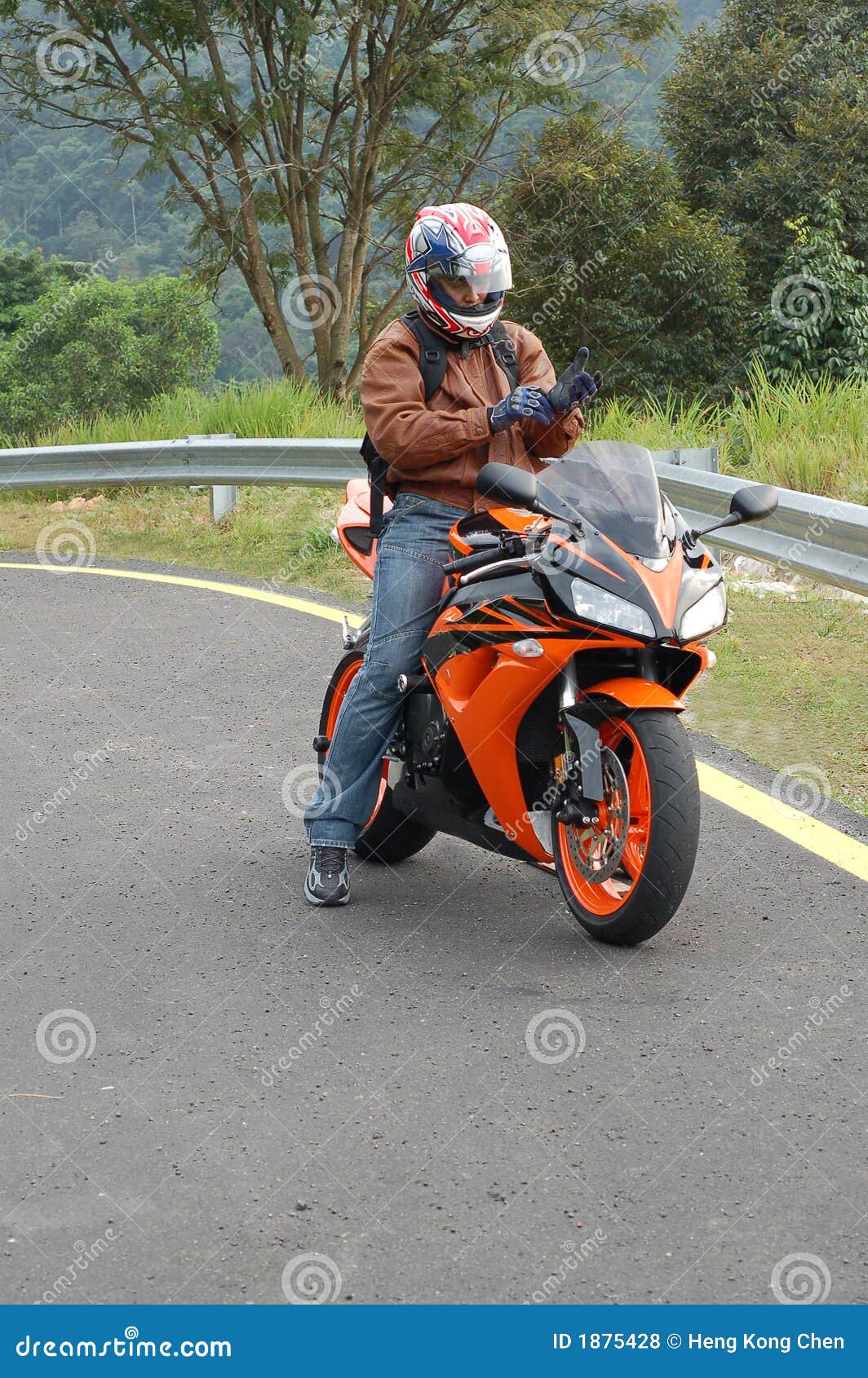 Biker Ready To Speed Off3 Picture. Image: 1875428