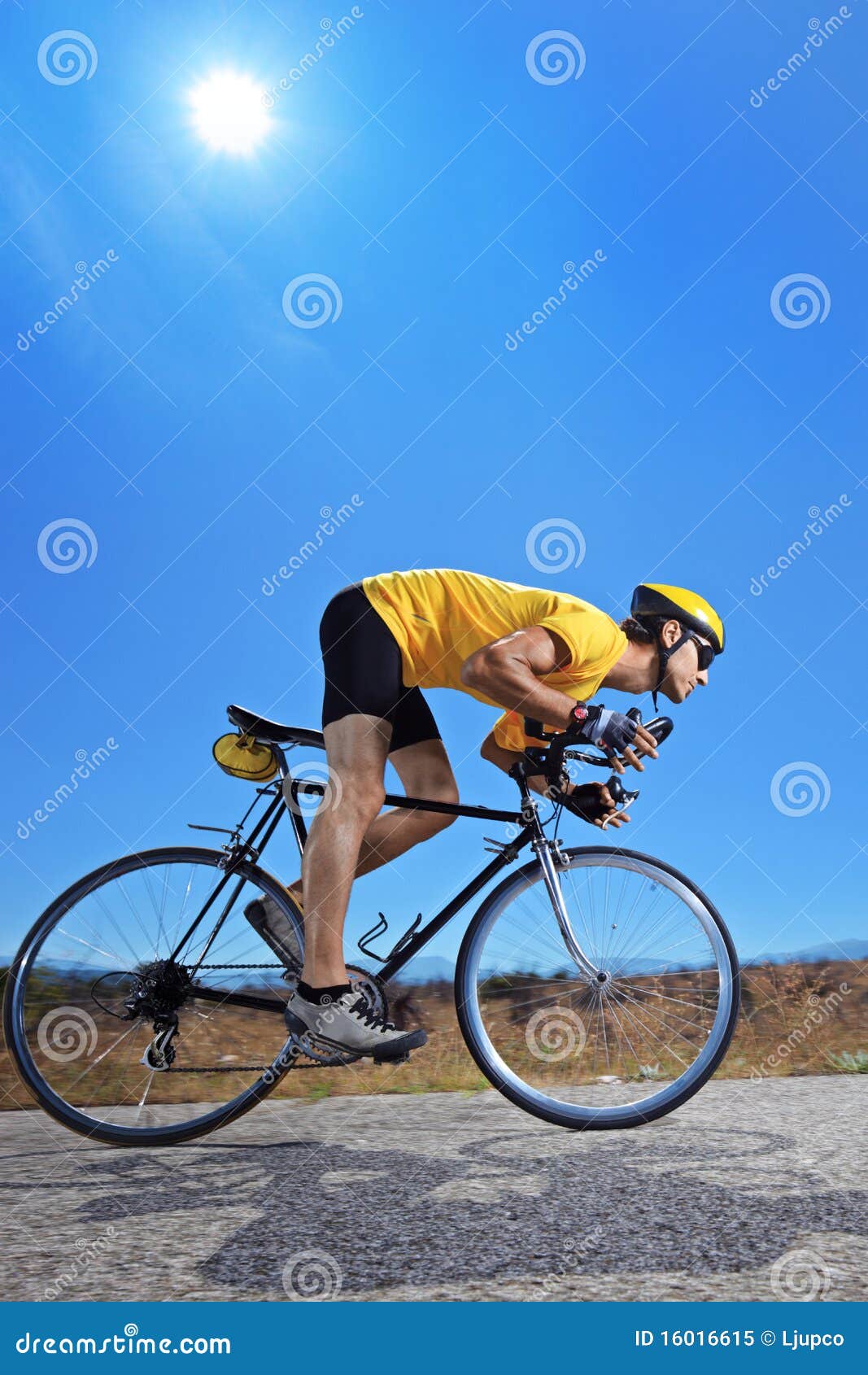 Biker Riding a Bike on an Open Road Stock Image - Image of male ...