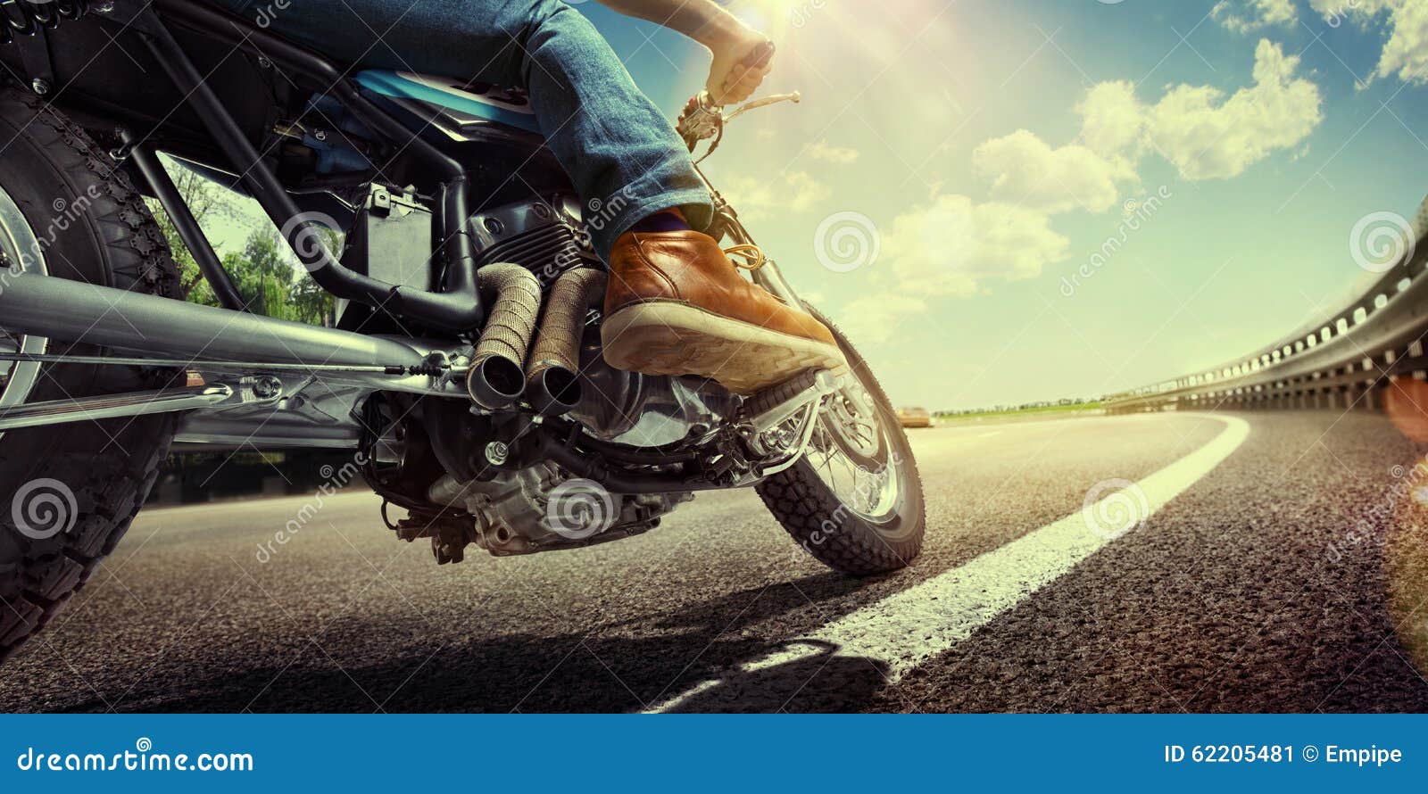Biker Riding on a Motorcycle. Stock Image - Image of adventure ...