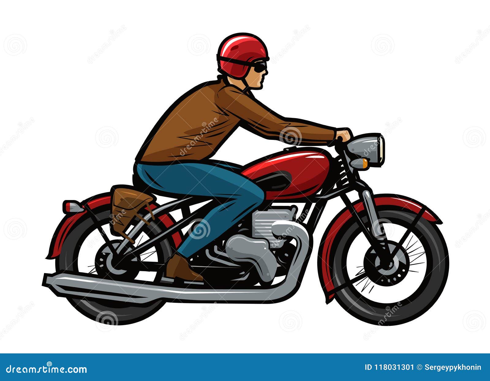Old Harley Rider Cartoon