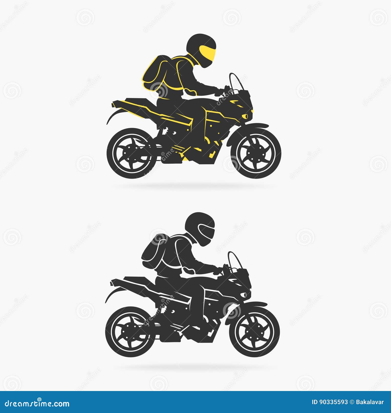 Biker Riding Motorcycle Vector Illustration Stock Illustration ...