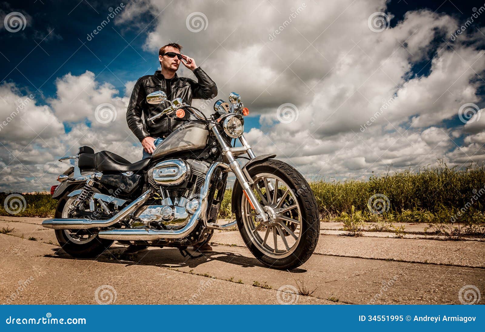 Biker on the road stock image. Image of iron, lifestyle - 34551995