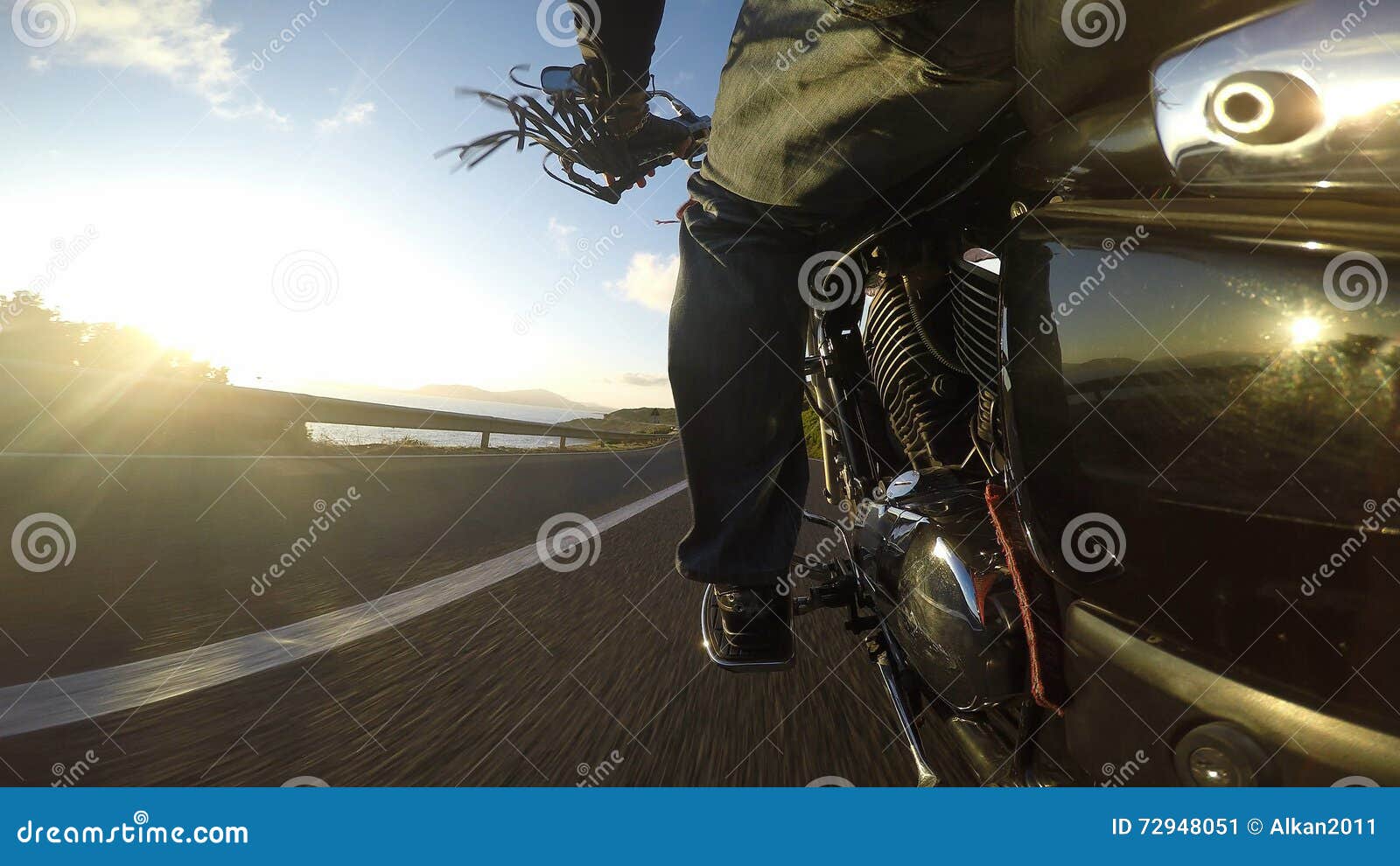 Biker Seen from the Left Side Stock Image - Image of dusk, rider: 72948051