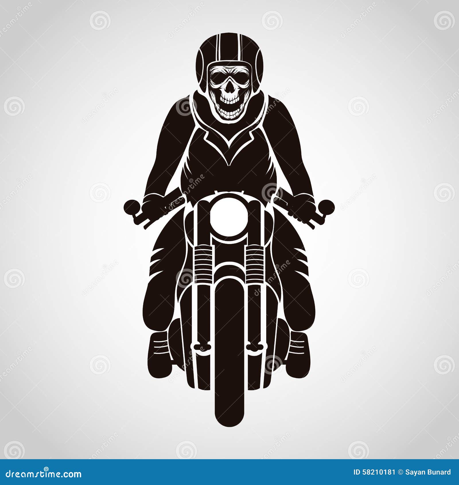 Biker Skull stock vector. Illustration of gang, banner - 58210181