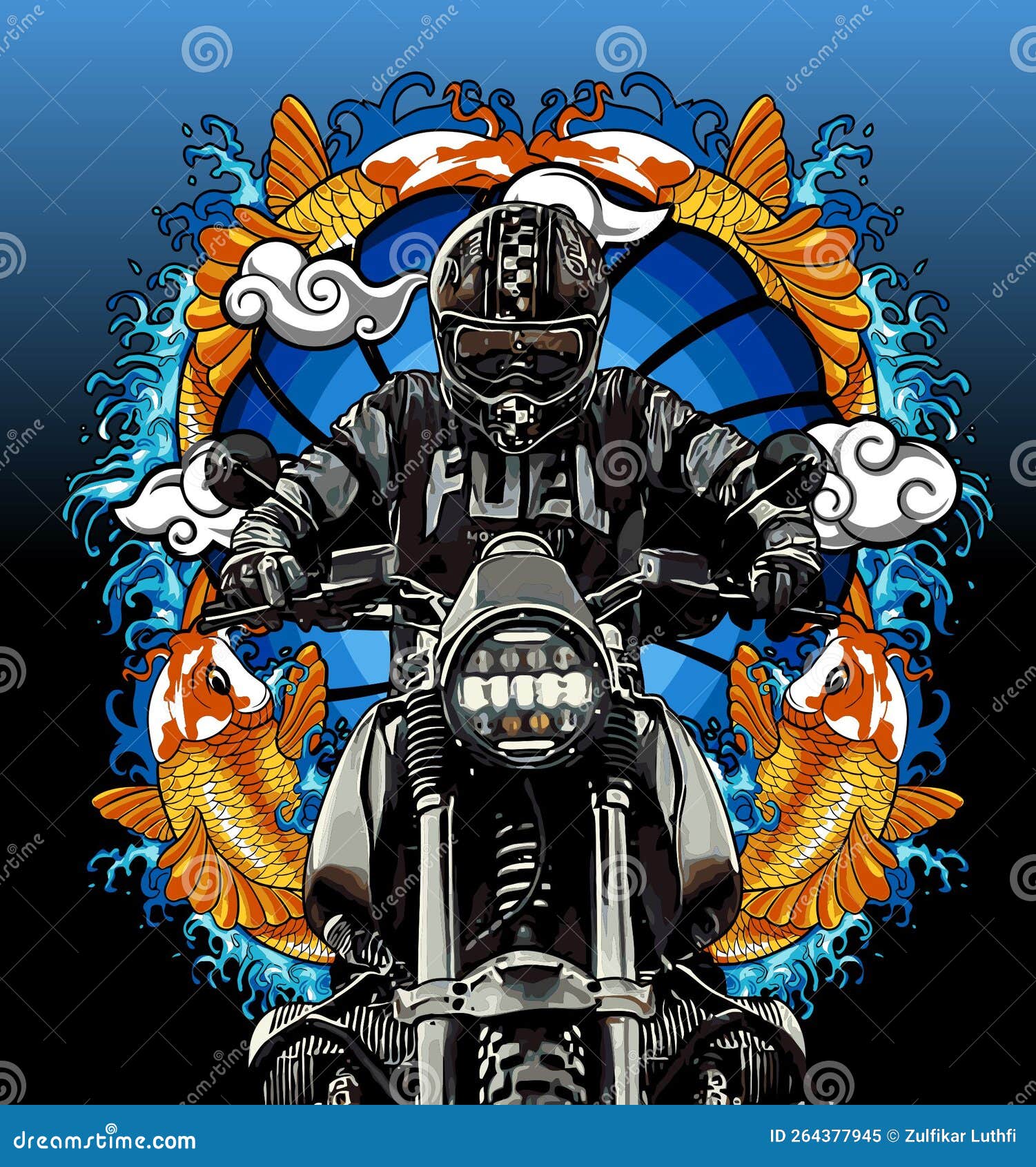 Biker for graphic design stock vector. Illustration of label - 264377945
