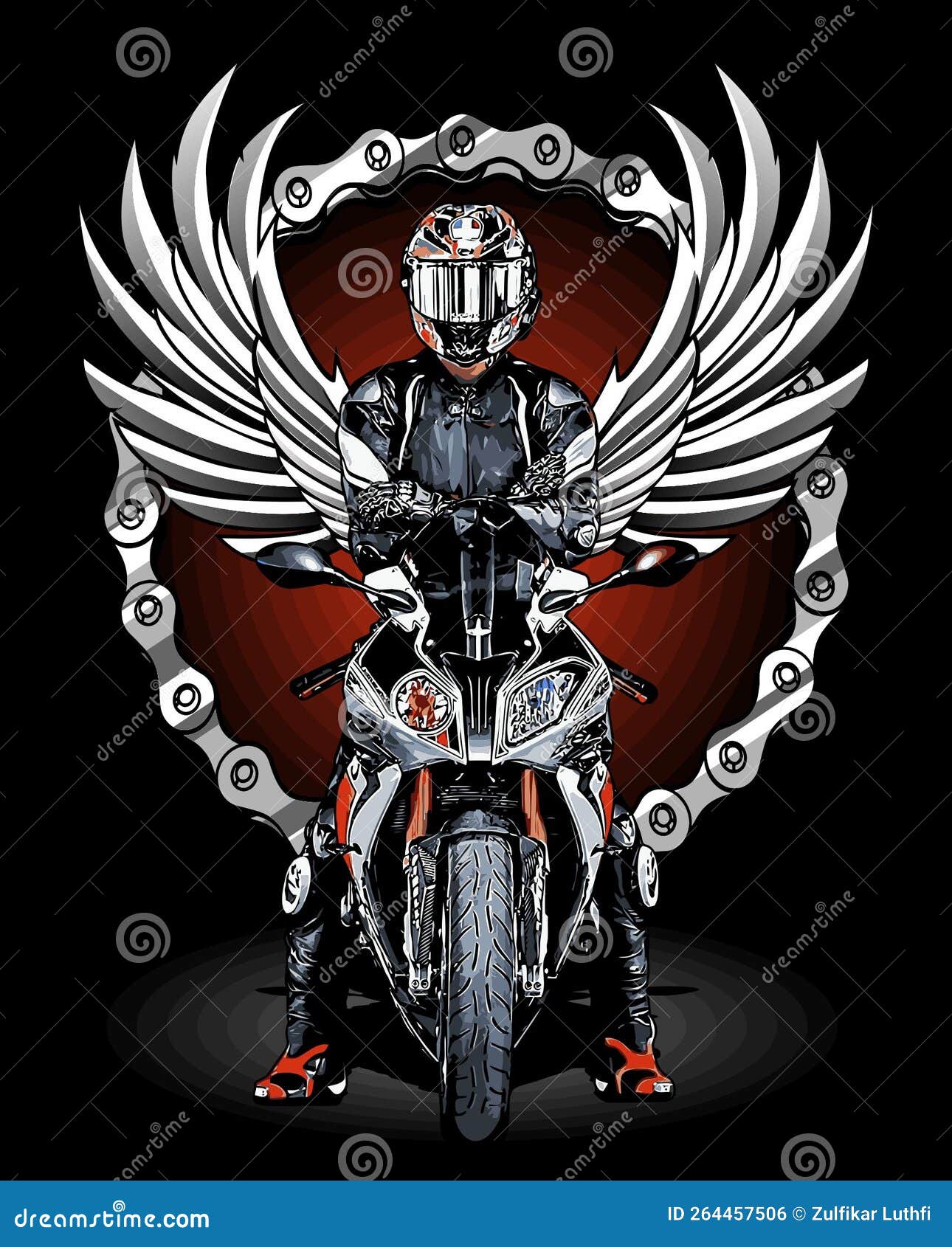 Biker for graphic design stock vector. Illustration of comics - 264457506