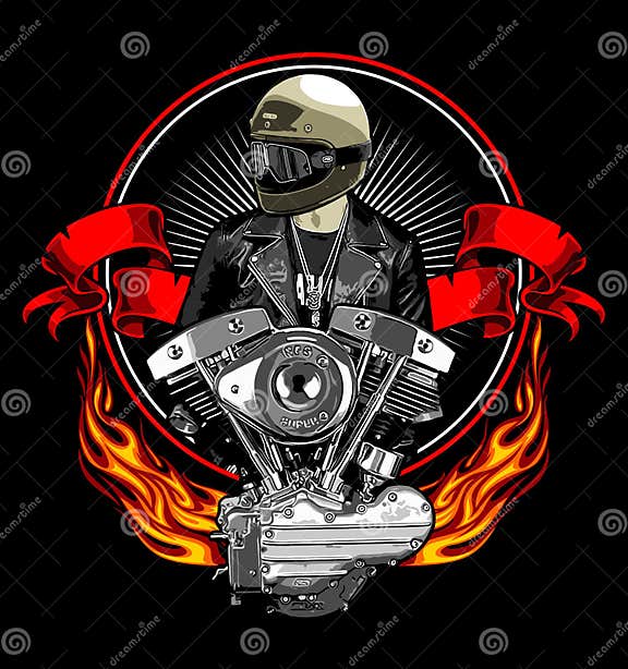 Biker for graphic design stock vector. Illustration of template - 264378015