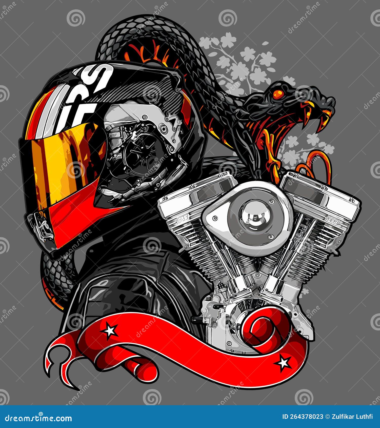 Biker for graphic design stock vector. Illustration of label - 264378023