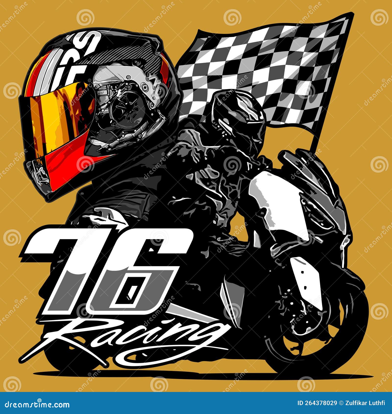 Biker for graphic design stock vector. Illustration of apparel - 264378029