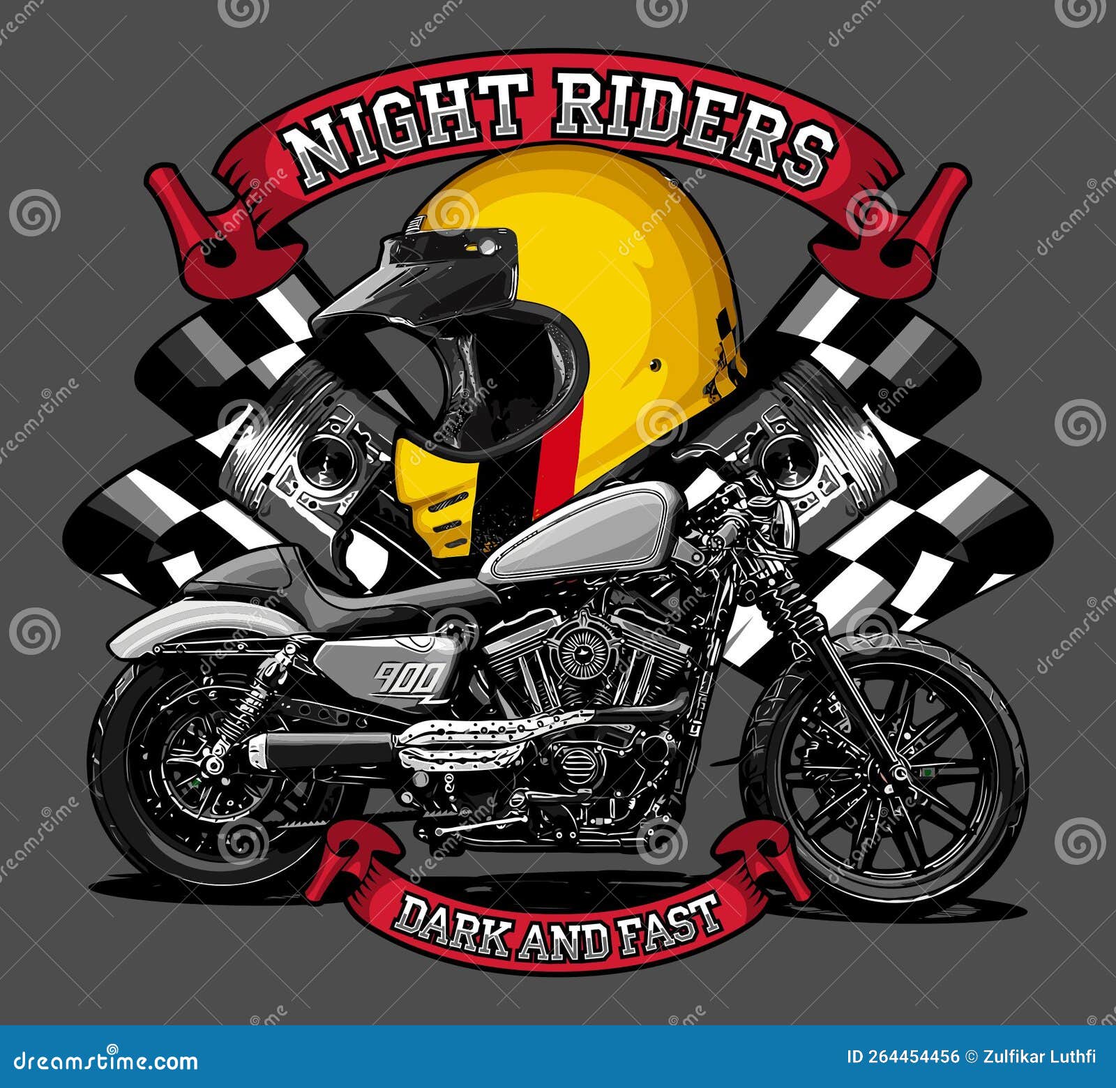 Biker for graphic design stock vector. Illustration of label - 264454456