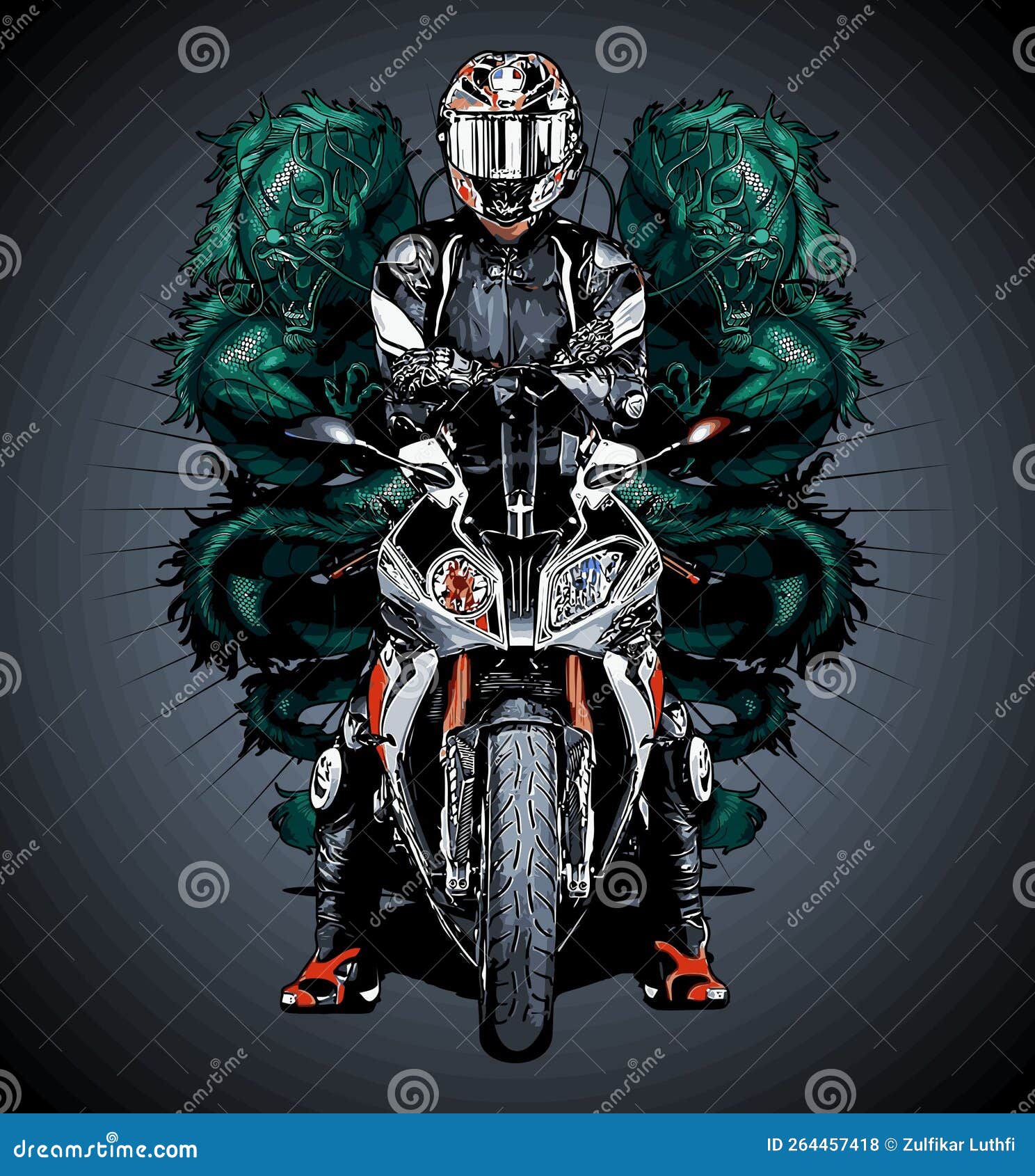 Biker for graphic design stock vector. Illustration of sign - 264457418