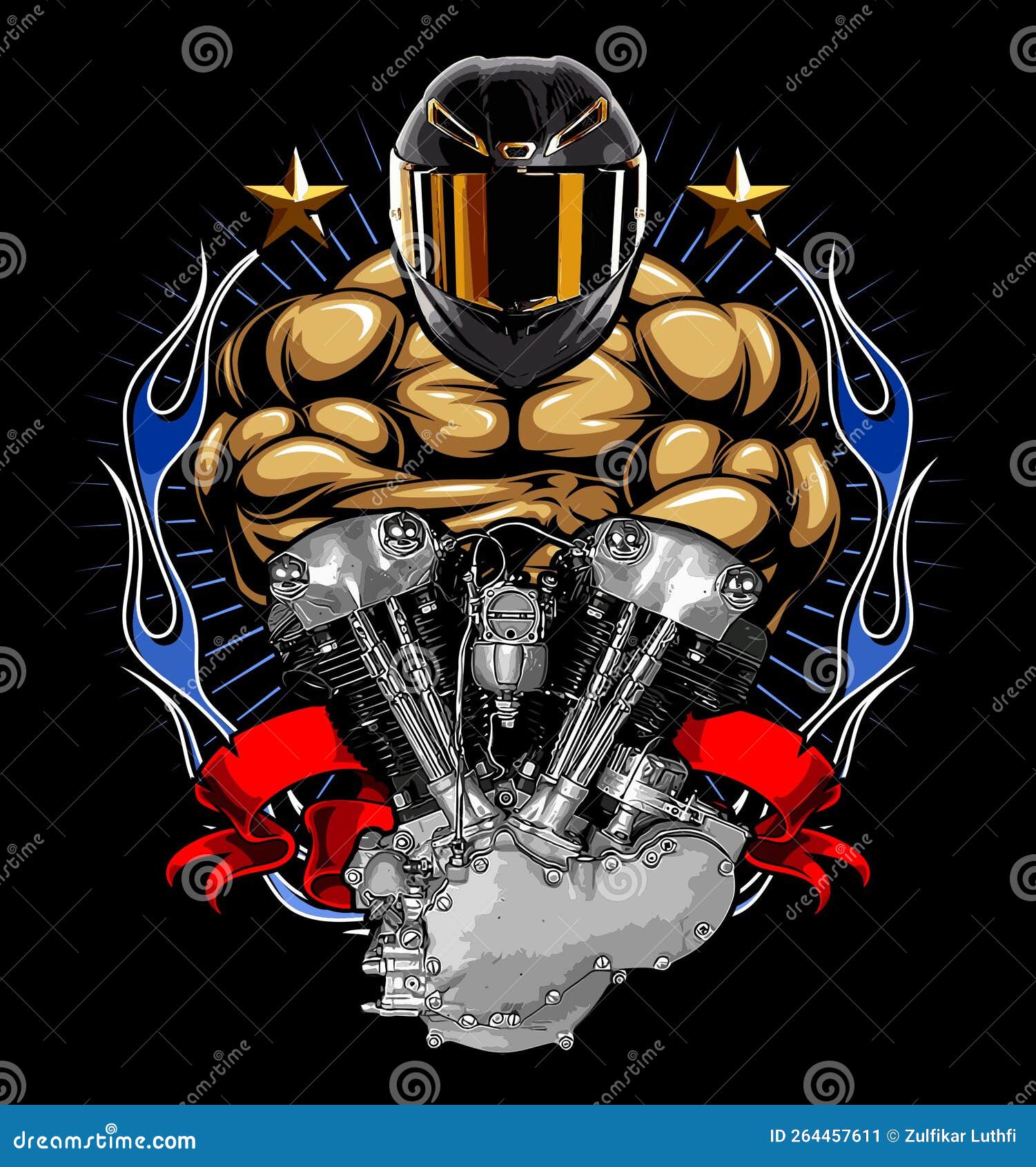 Biker for graphic design stock vector. Illustration of typography ...