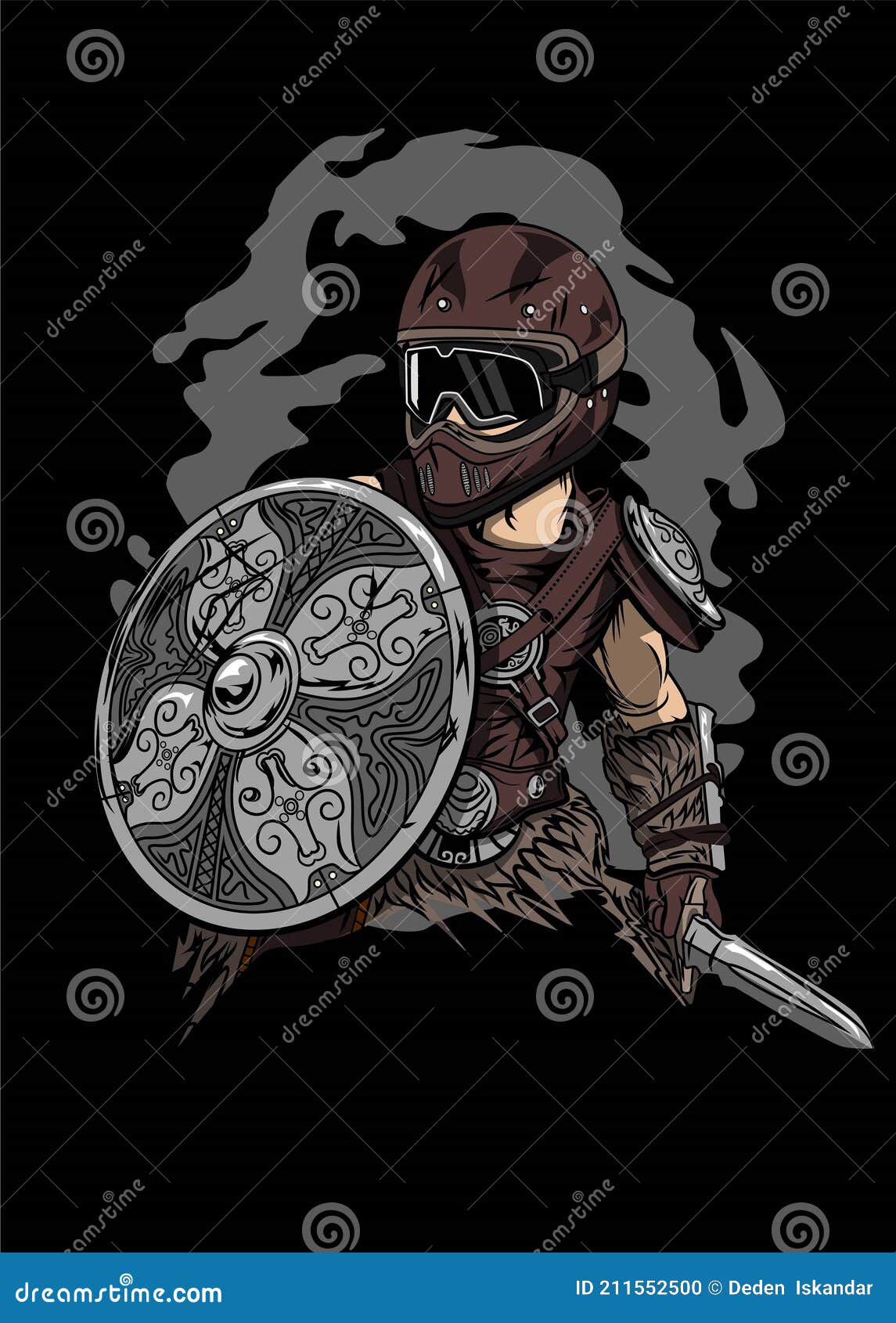 The BIKER VIKING stock vector. Illustration of cool - 211552500