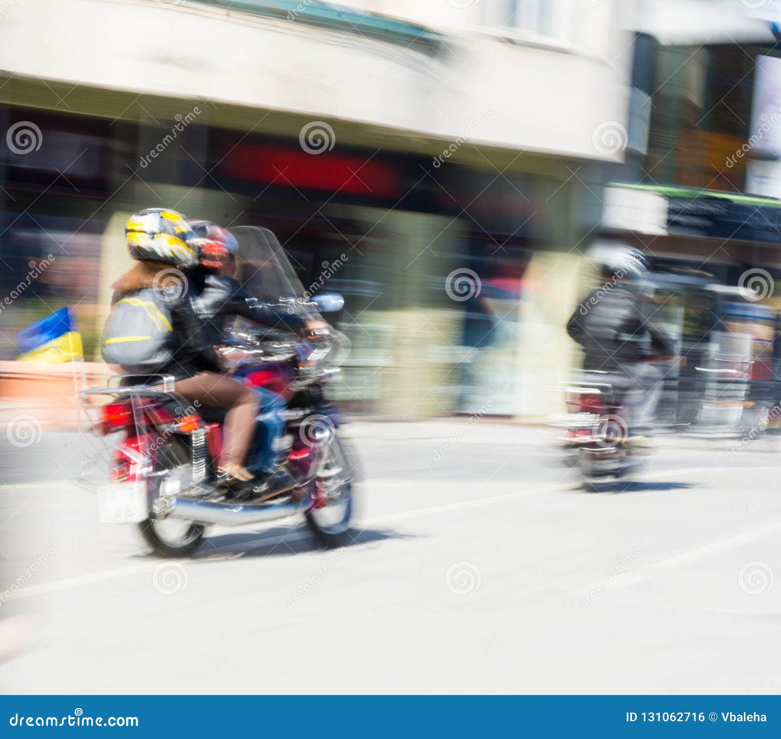 Bikers Riding Motorcycle at Sunny Day Stock Photo - Image of move ...