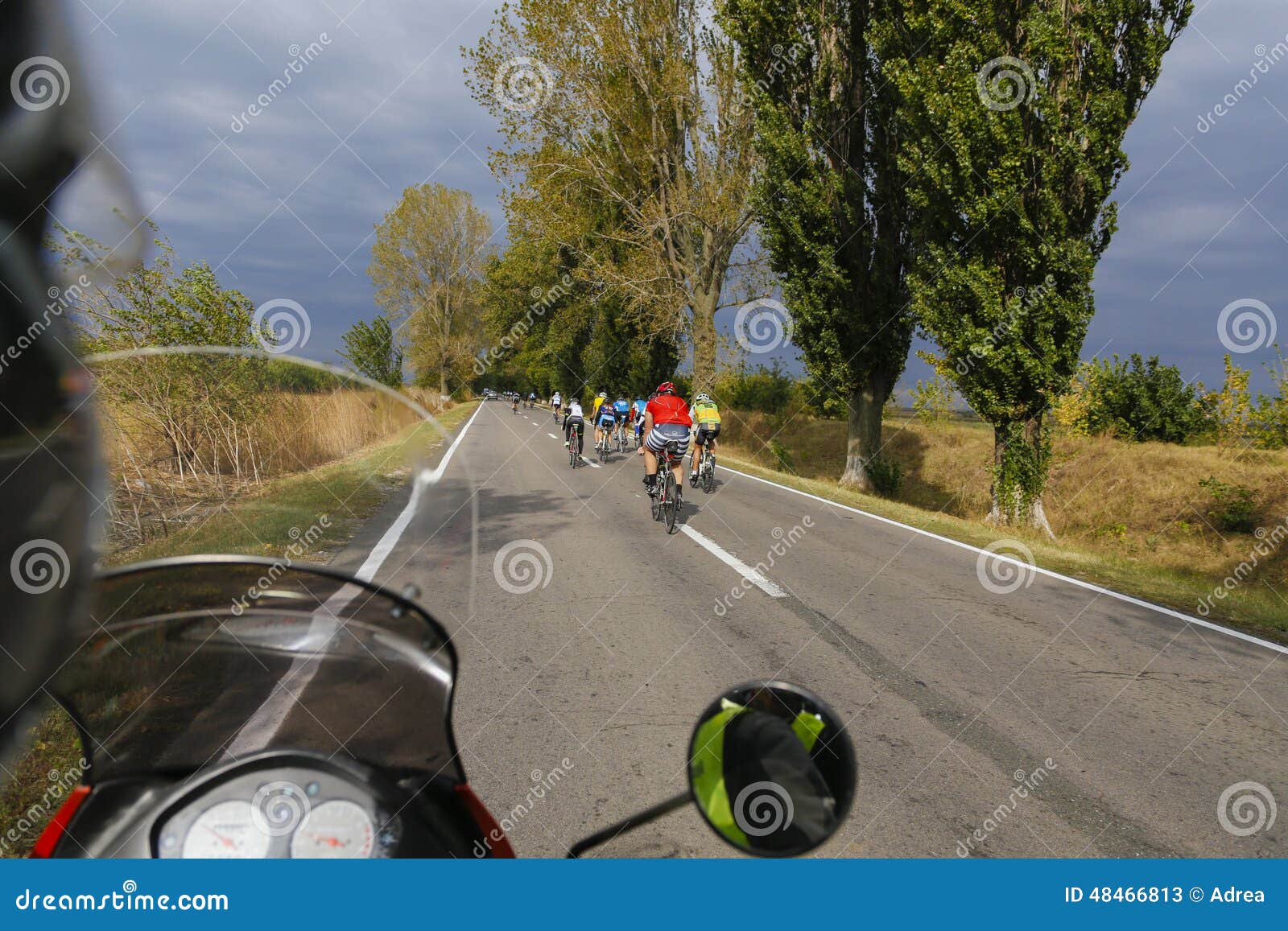 Escorting a Group of Bikers on a Street Race Editorial Stock Photo ...