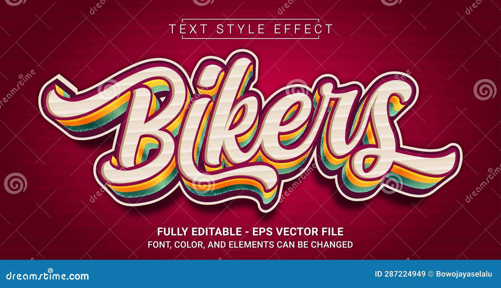 Bikers Text Style Effect. Editable Graphic Text Template Stock ...