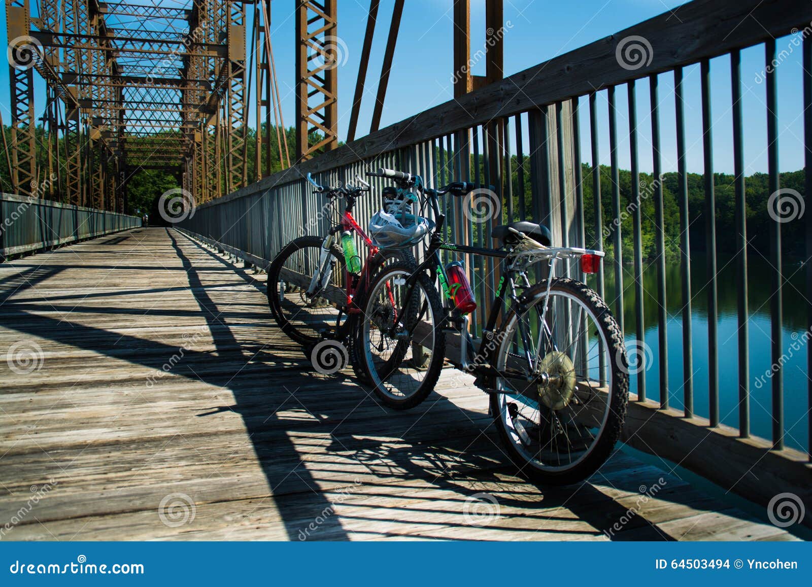 Bikes on Bridge stock photo. Image of ride, rest, summer - 64503494