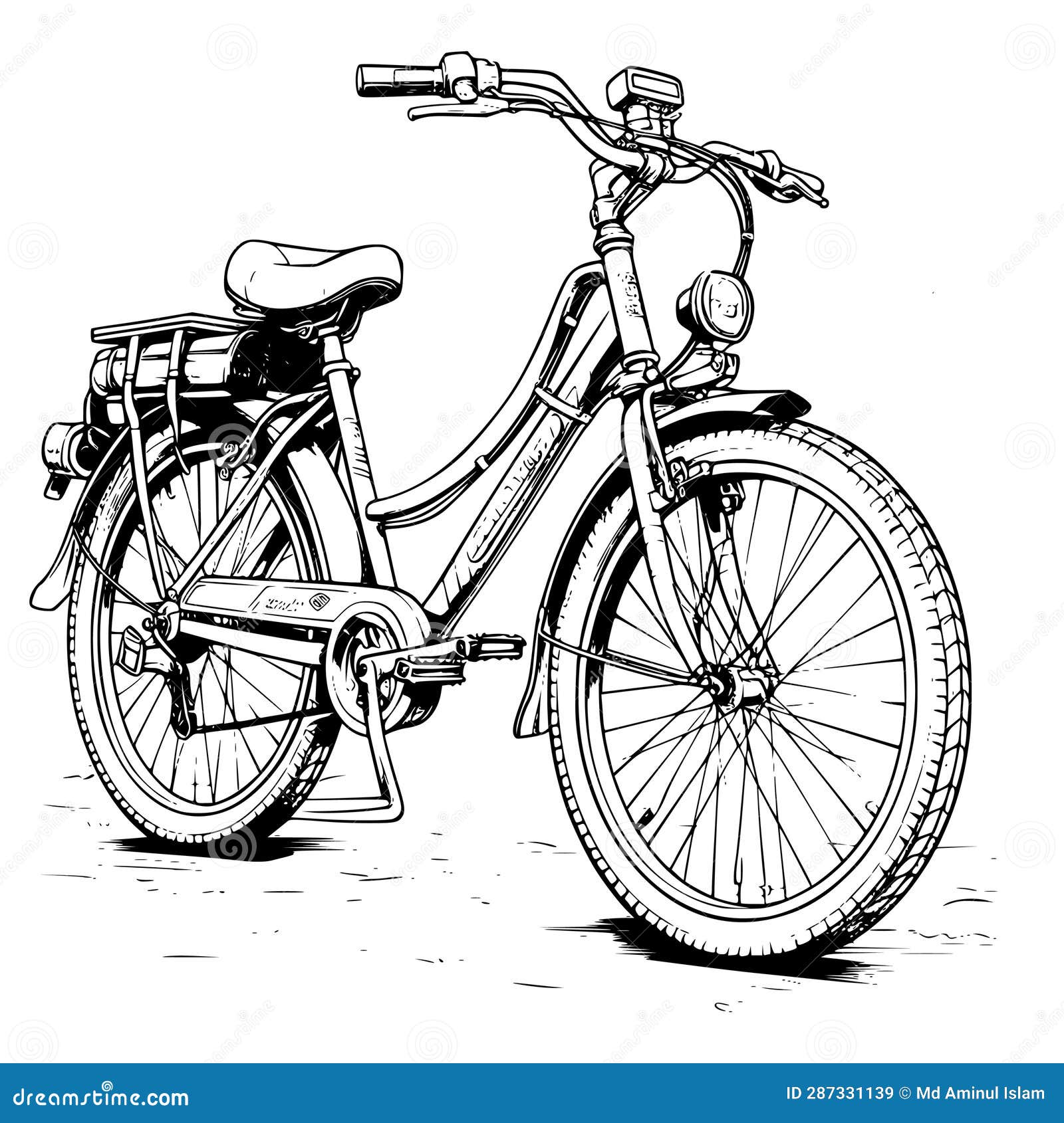 Bikes Coloring Page Drawing For Kids Cartoon Vector | CartoonDealer.com ...