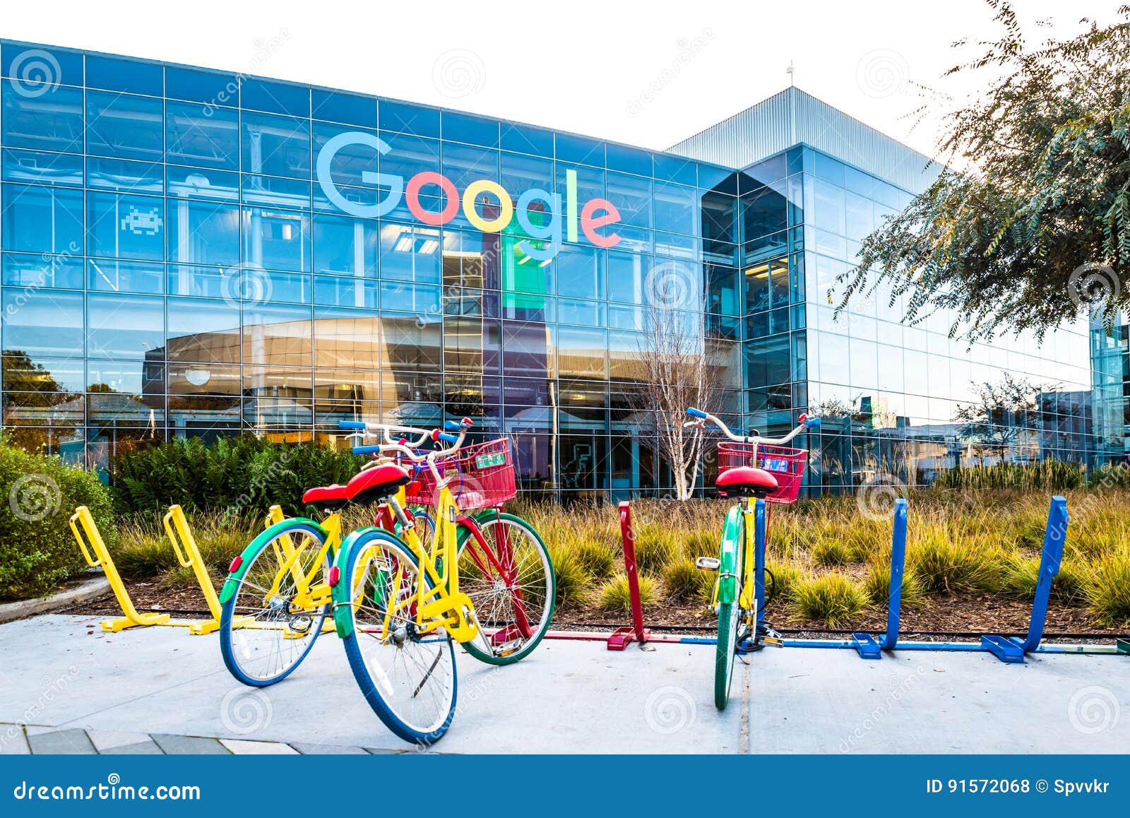 Bikes at Googleplex - Google Headquarters Editorial Stock Photo - Image ...