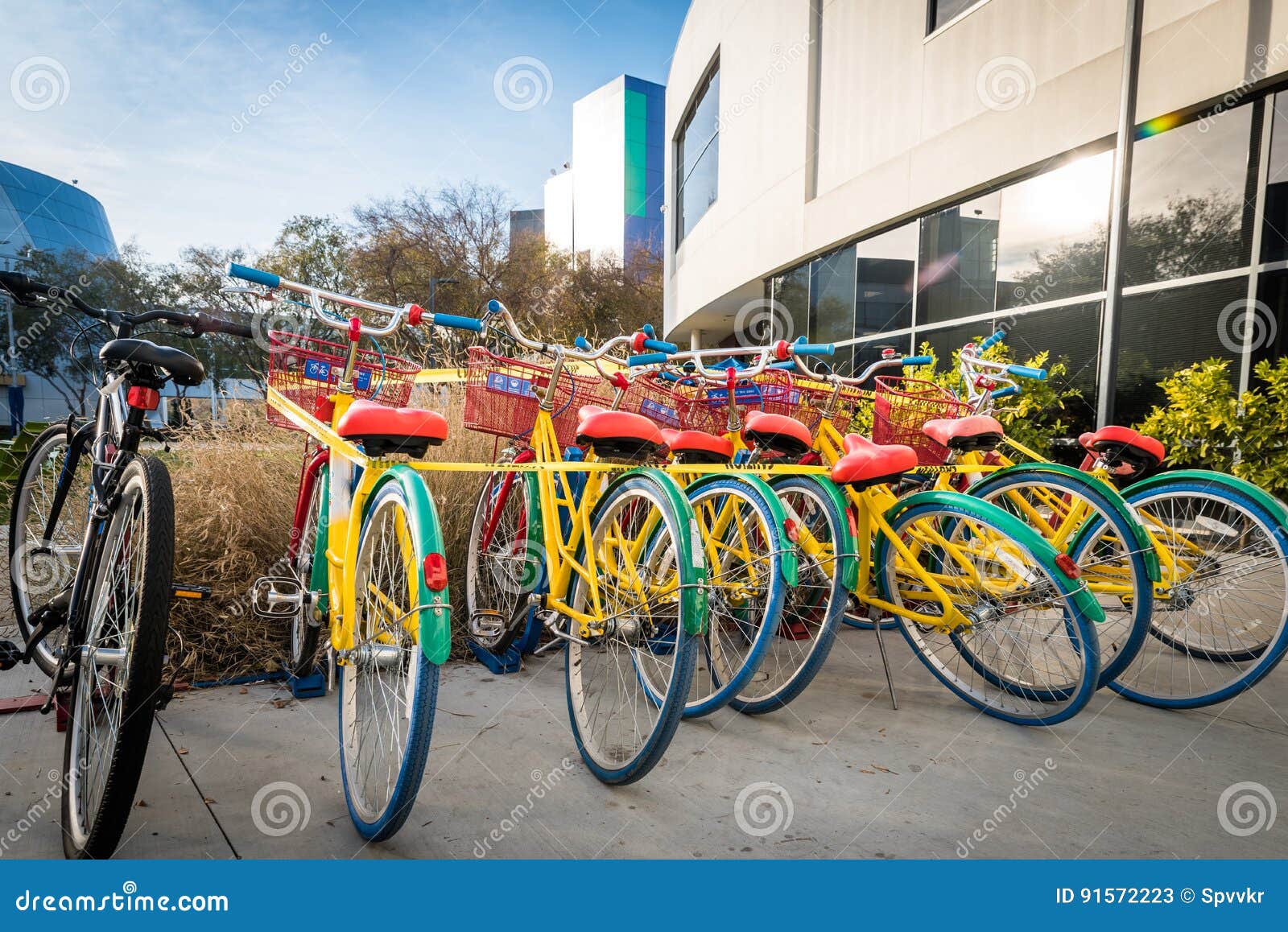 Bikes at Googleplex - Google Headquarters Editorial Stock Photo - Image ...