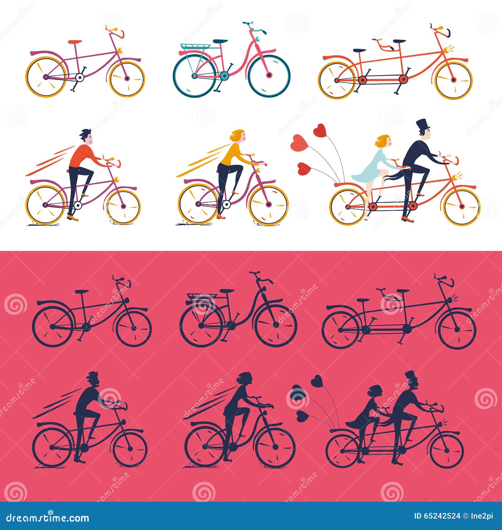 Bikes icon set stock vector. Illustration of mountain - 65242524