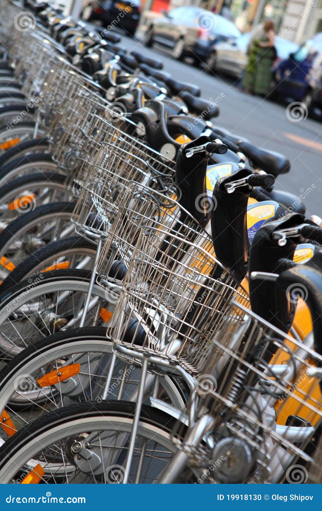 Bikes in a row stock photo. Image of cycling, city, objects - 19918130
