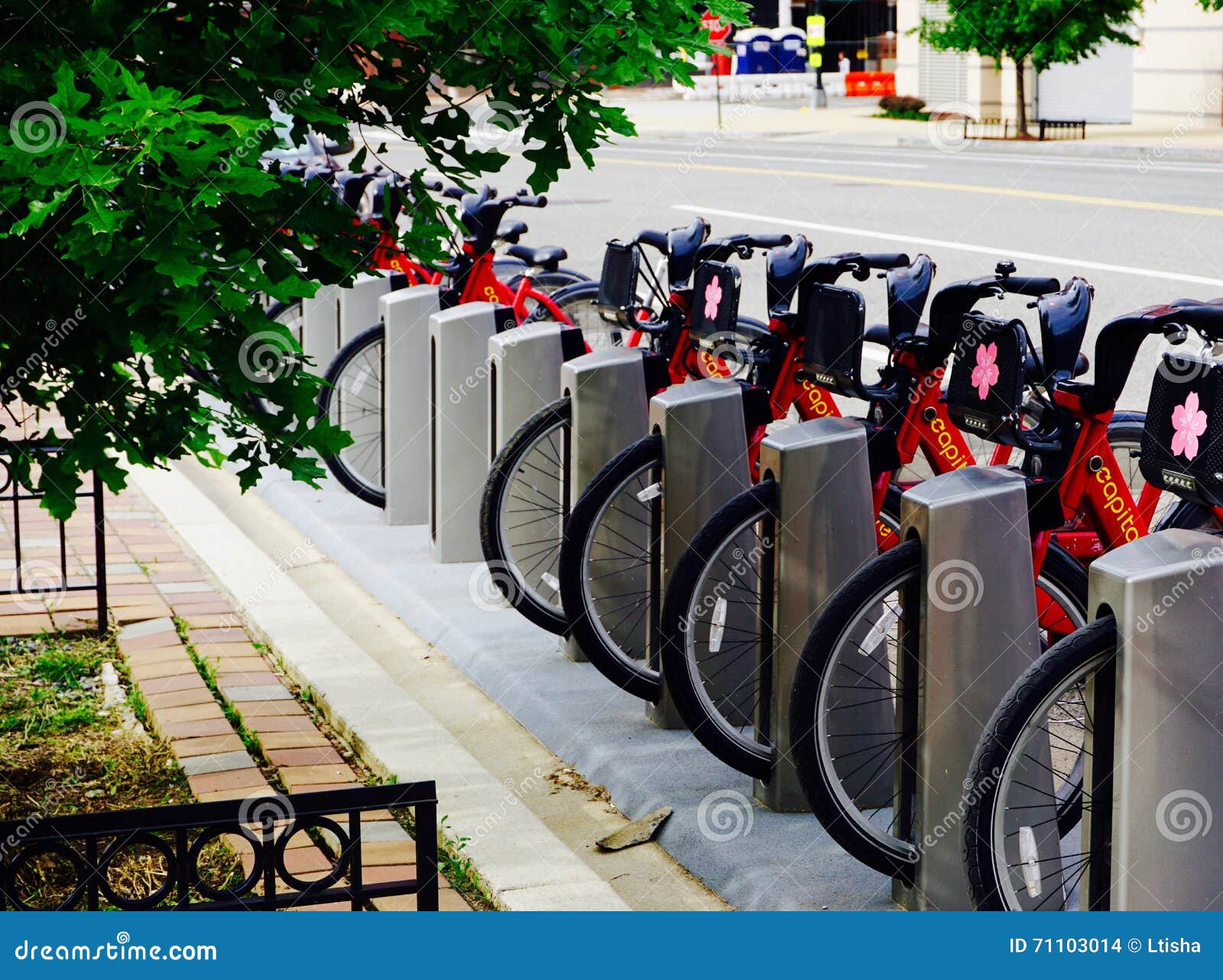 Bikeshare docking station editorial stock image. Image of connected ...