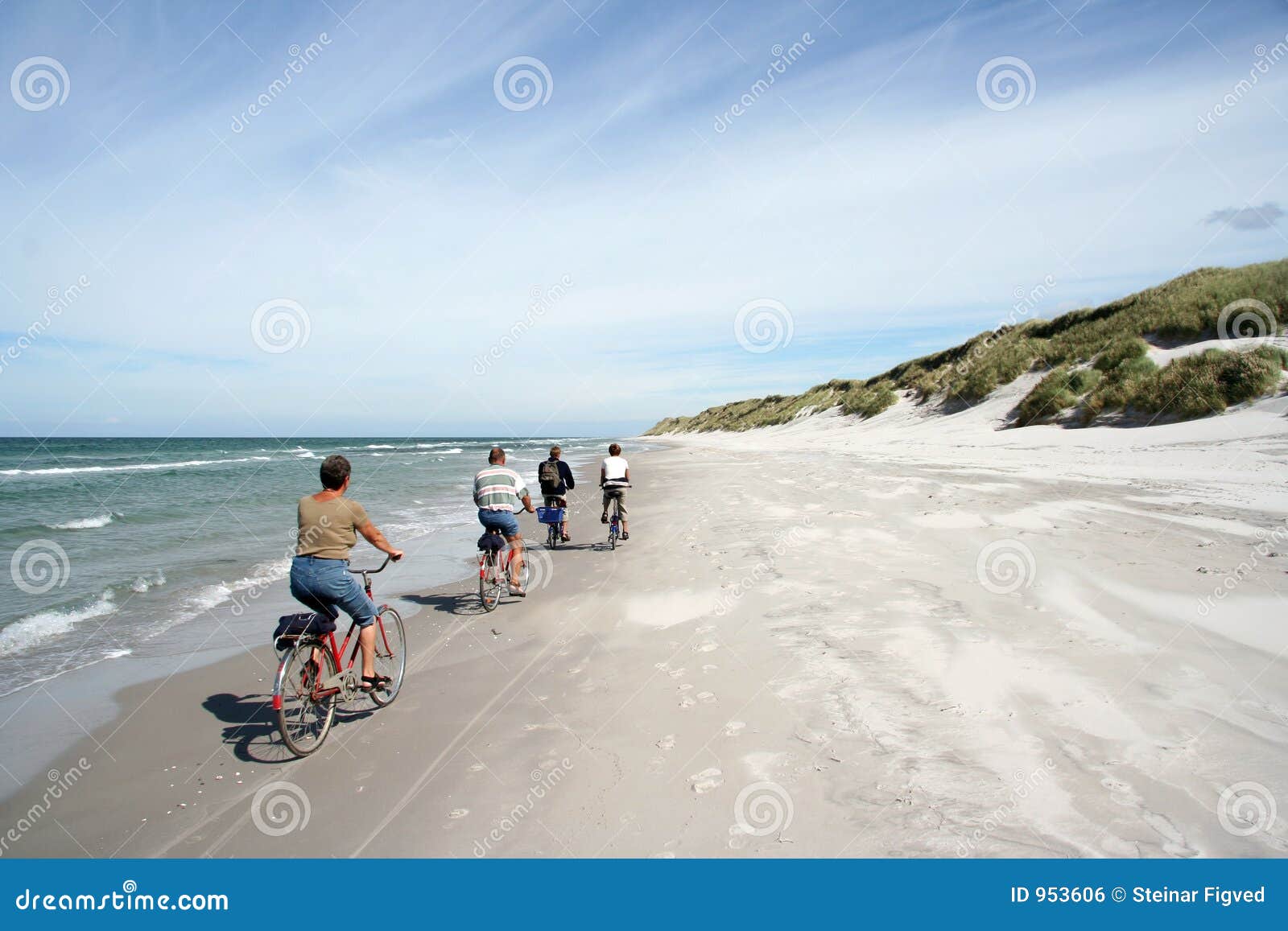 Biking on the beach stock photo. Image of denmark, biking - 953606