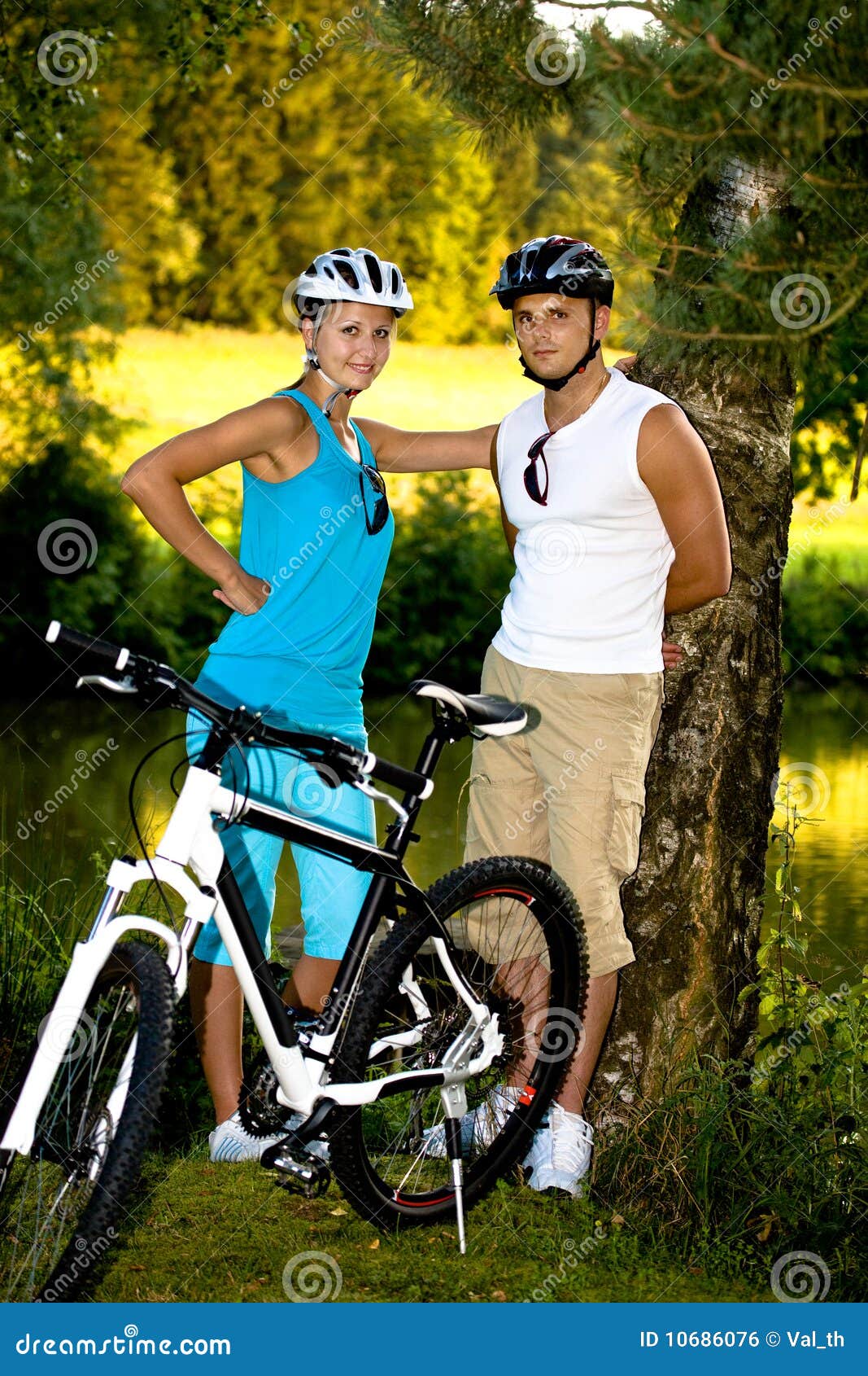 Biking couple stock photo. Image of lifestyle, adult - 10686076