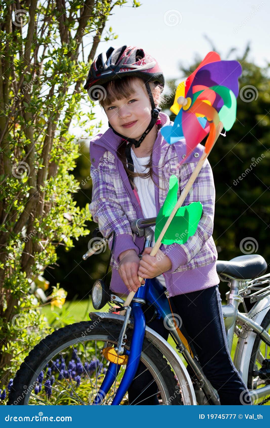 Biking girl stock image. Image of girl, sports, green - 19745777