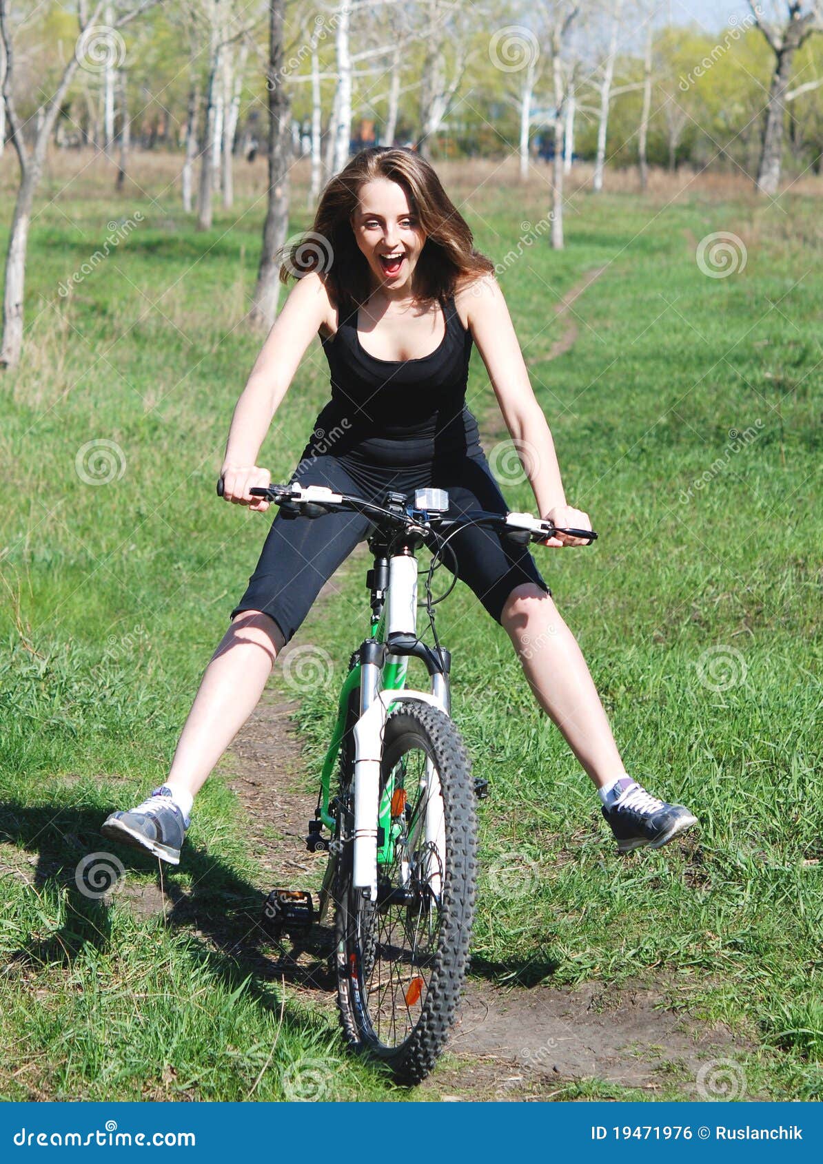 Biking woman stock photo. Image of person, femininity - 19471976