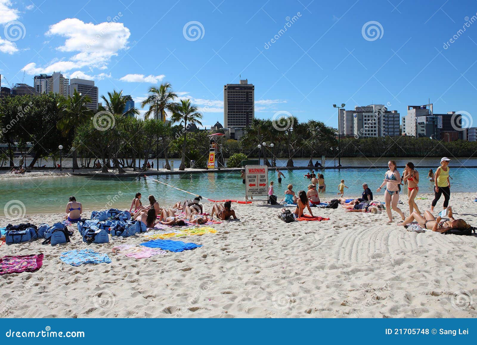 Bikini Girl on the Artificial Beach Editorial Stock Photo - Image of ...