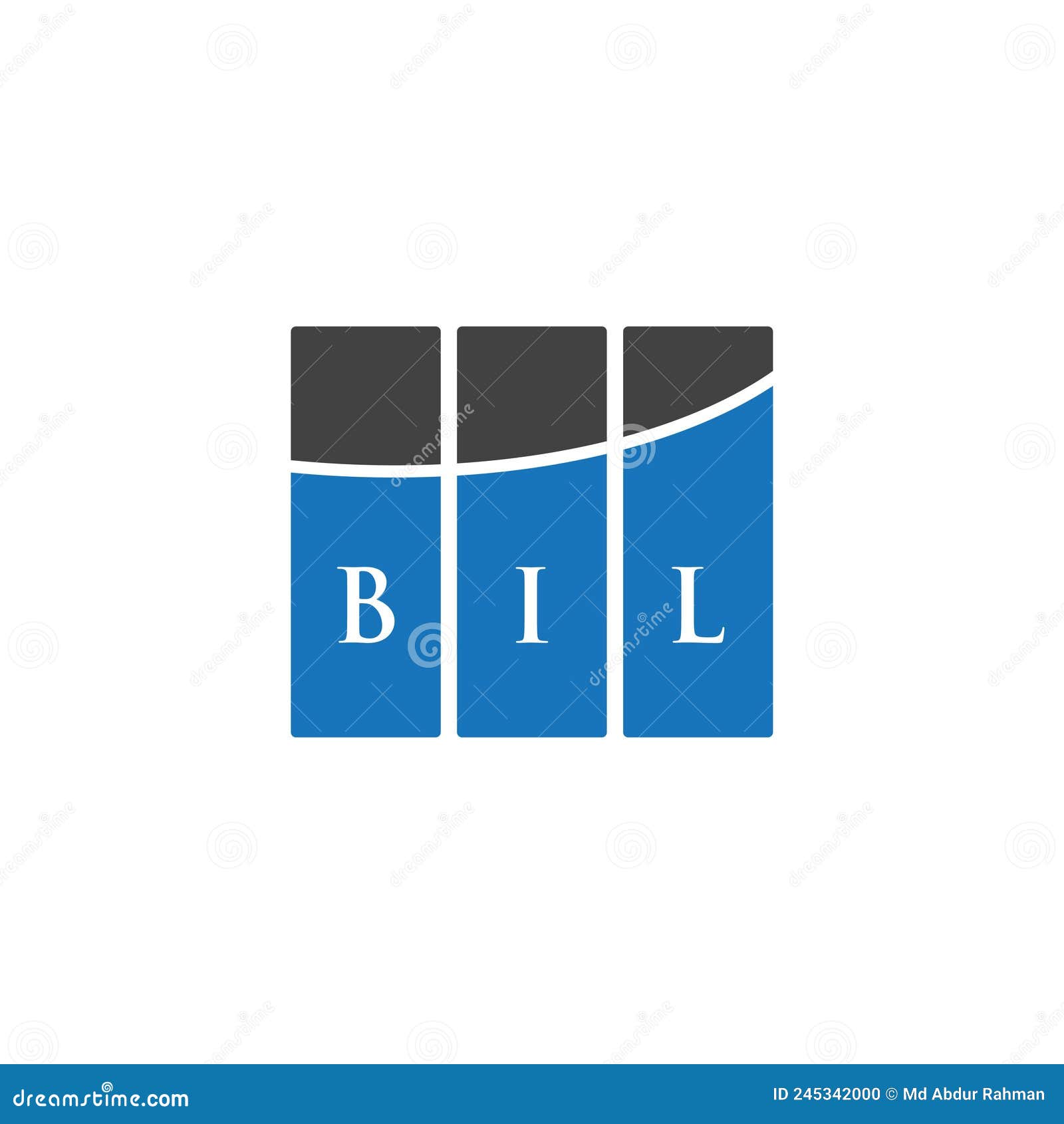 BIL Letter Logo Design on BLACK Background. BIL Creative Initials ...