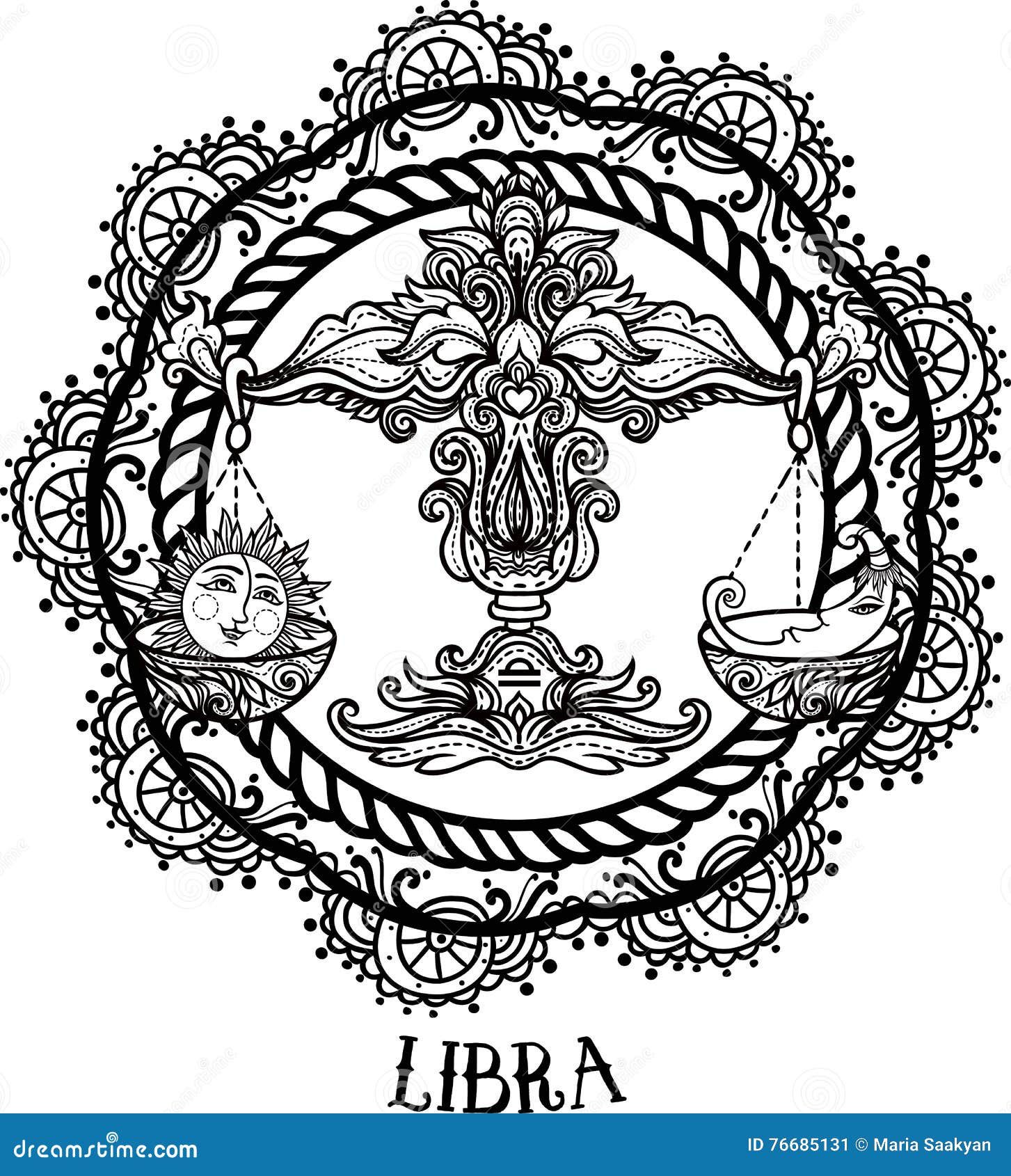 Bilancia Dettagliata Nello Stile Azteco Illustrazione di Stock ...