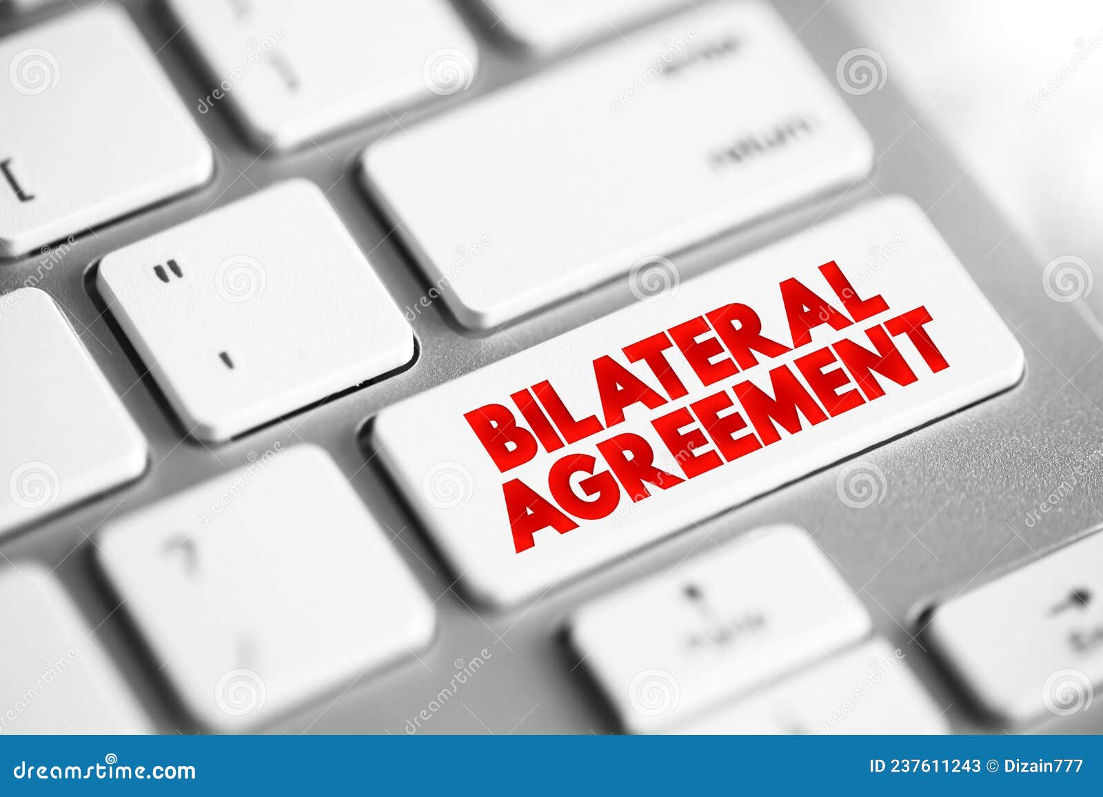 Bilateral Agreement Text Button On Keyboard, Concept Background Stock ...