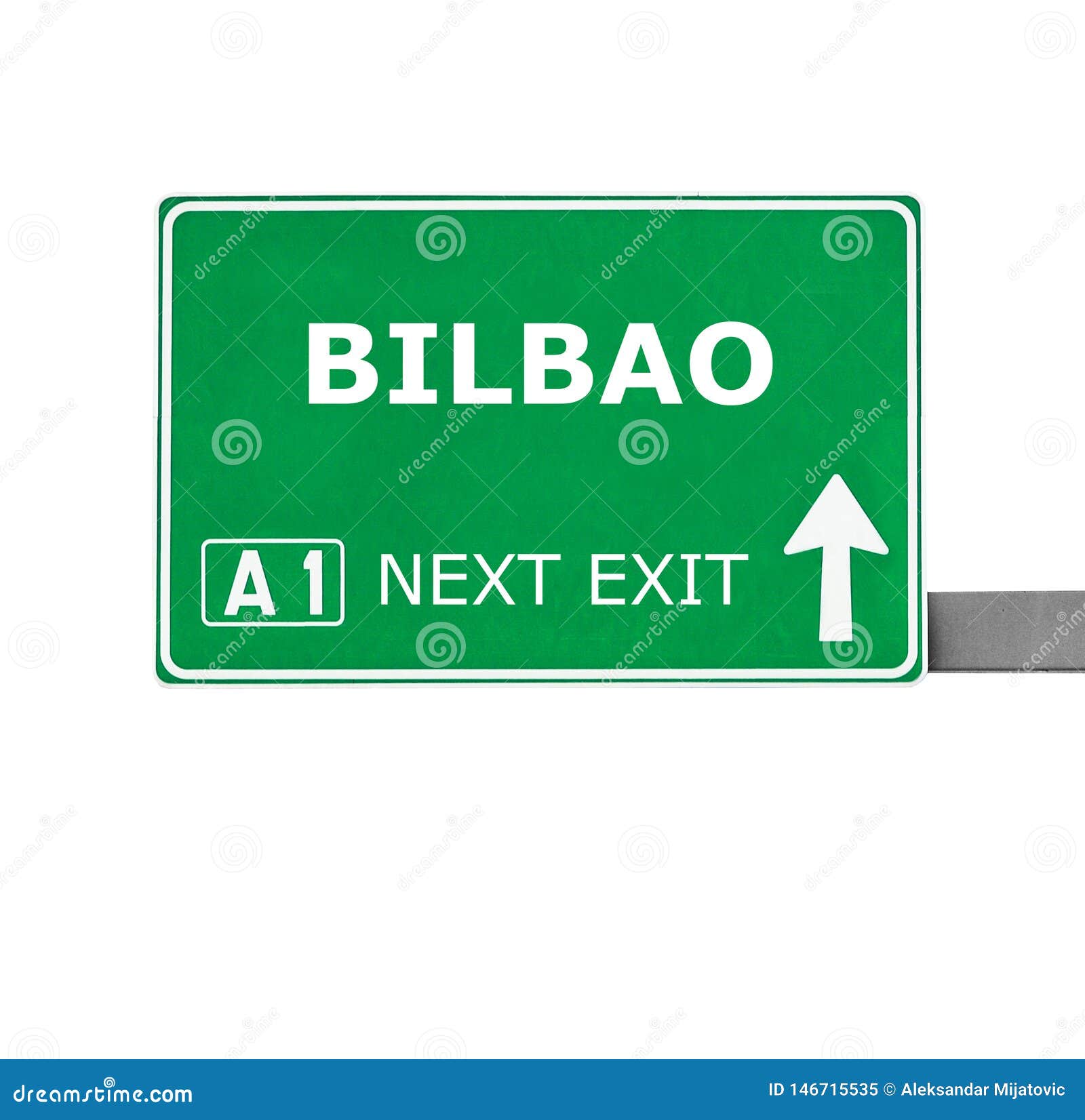 BILBAO Road Sign Isolated on White Stock Image - Image of pointing ...