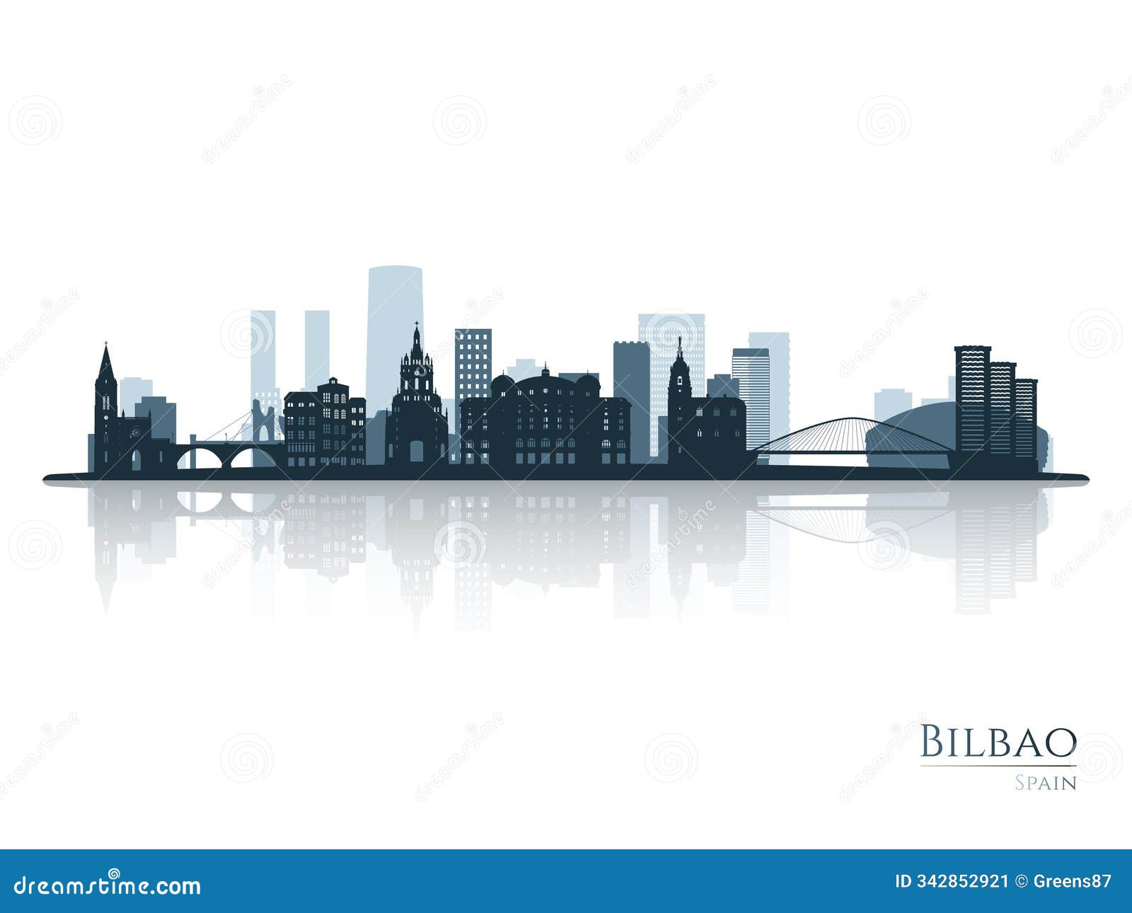 Bilbao Skyline Silhouette. Vector Illustration | CartoonDealer.com ...