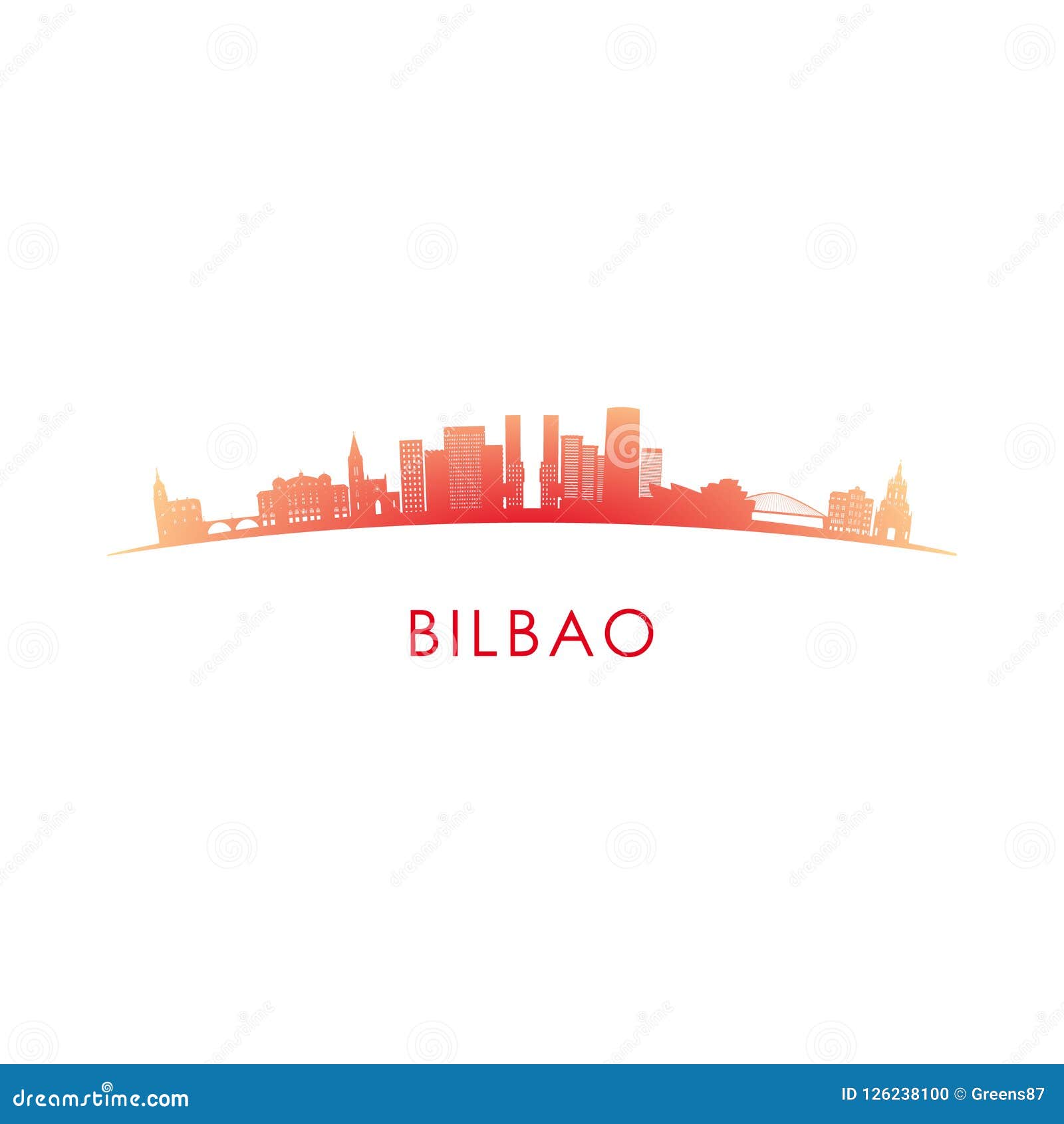 Bilbao Skyline And Landmarks Silhouette Vector Illustration ...